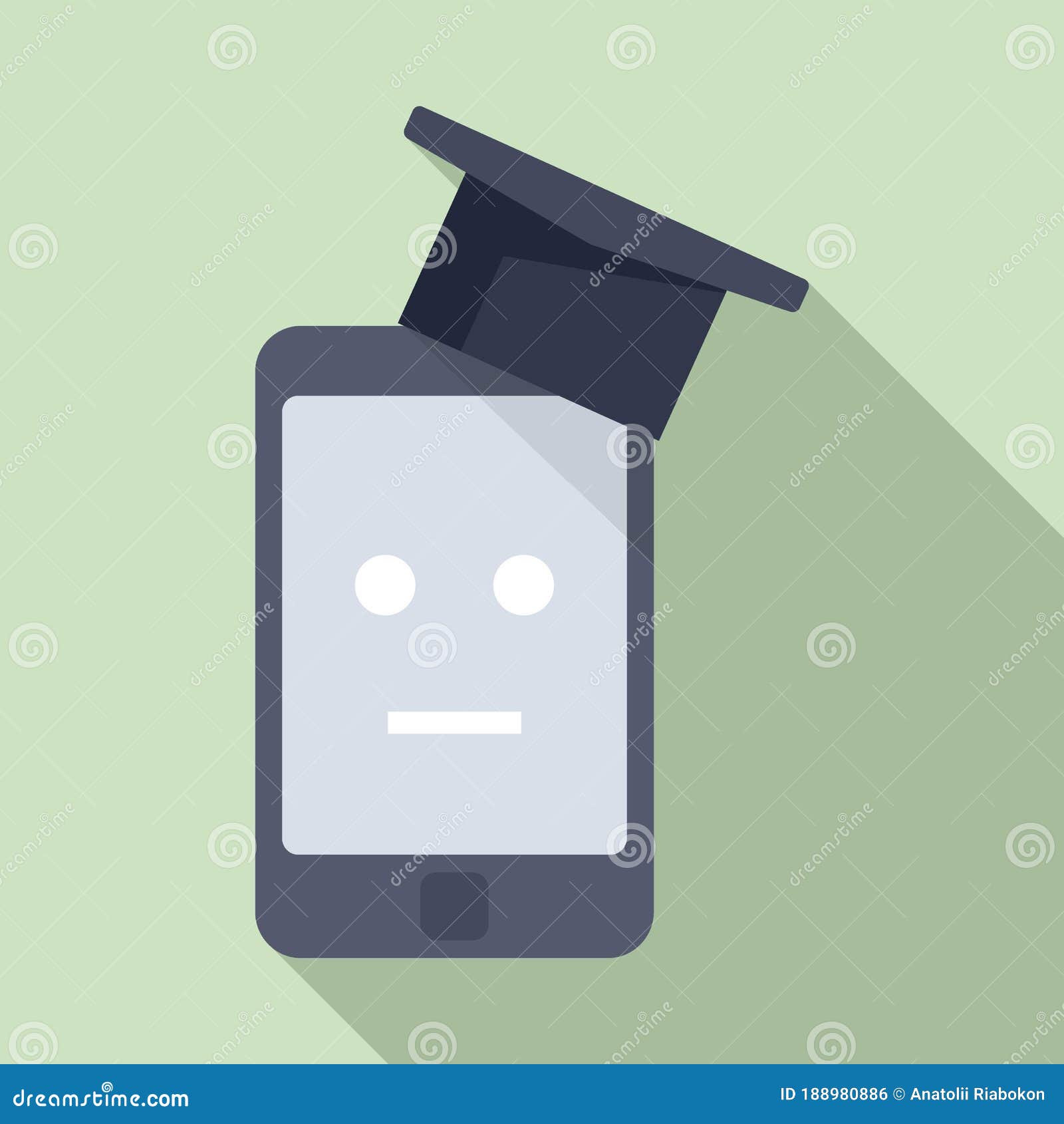 Smartphone Machine Learning Icon, Flat Style Stock Vector ...