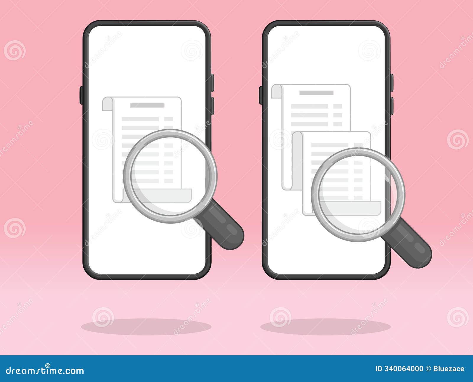 Smartphone Magnifier Invoice Auditing Entries Expenses Stock Vector ...