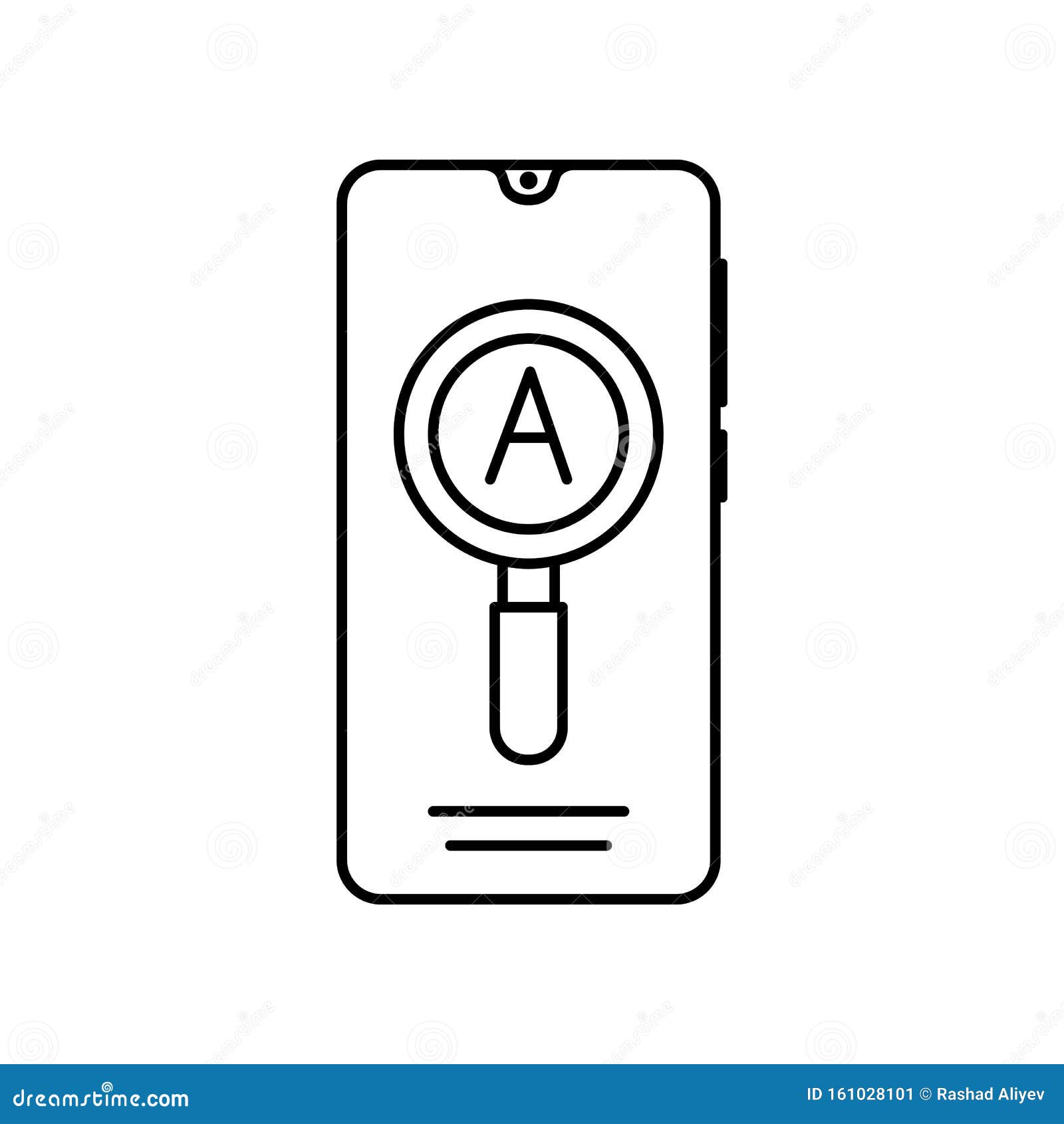 Smartphone Magnifier Search Icon. Element of Smartphone Icon Stock ...