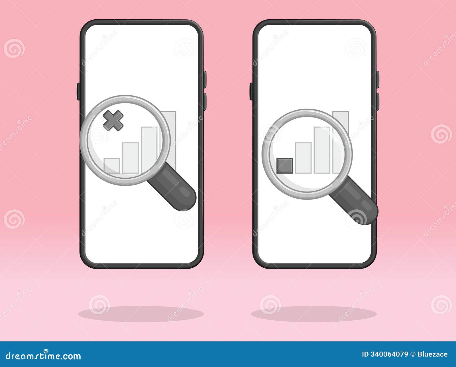 Smartphone Magnifier Signal Checking Reception Problems Stock Vector ...