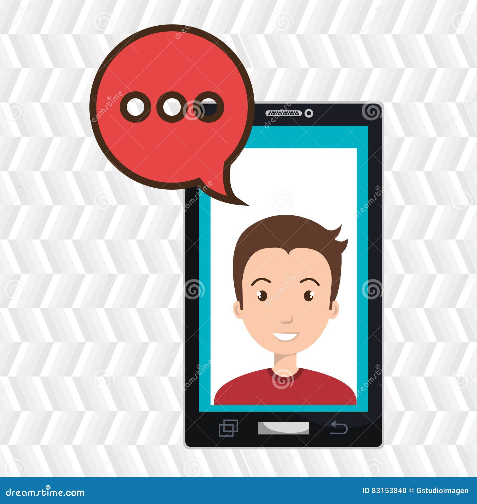 Smartphone Man Speech Bubble Stock Illustration - Illustration of call ...