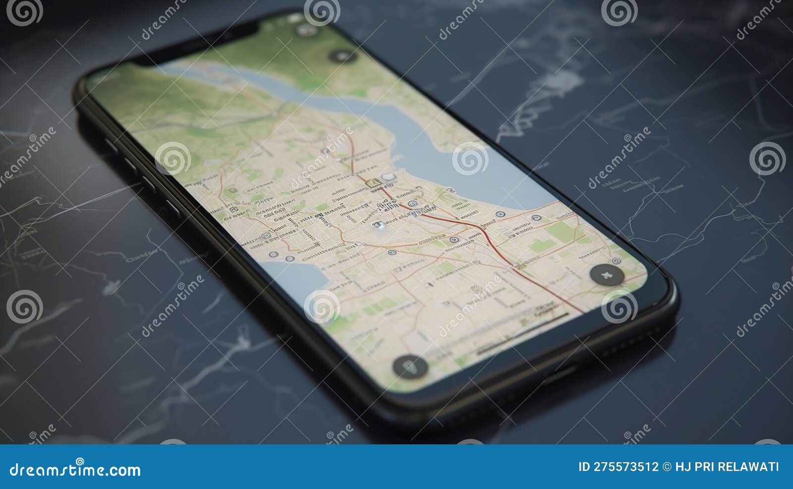 Smartphone Map Application and Location Pin Place Marker Pinpoint on ...