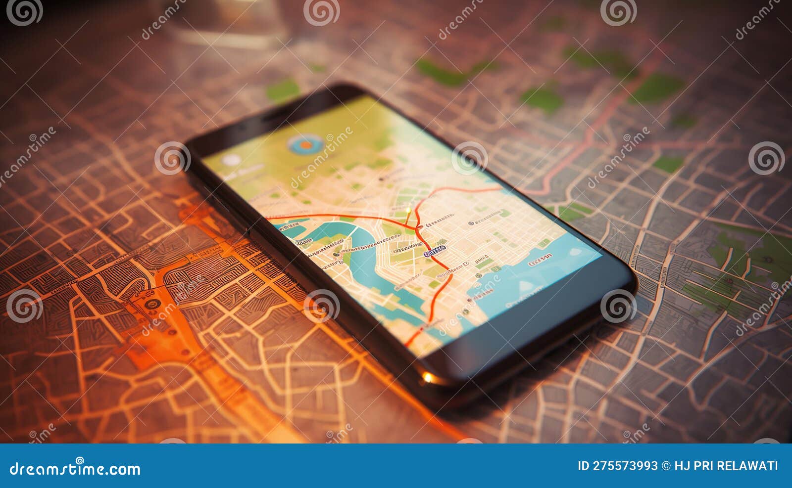 Smartphone Map Application and Location Pin Place Marker Pinpoint on ...