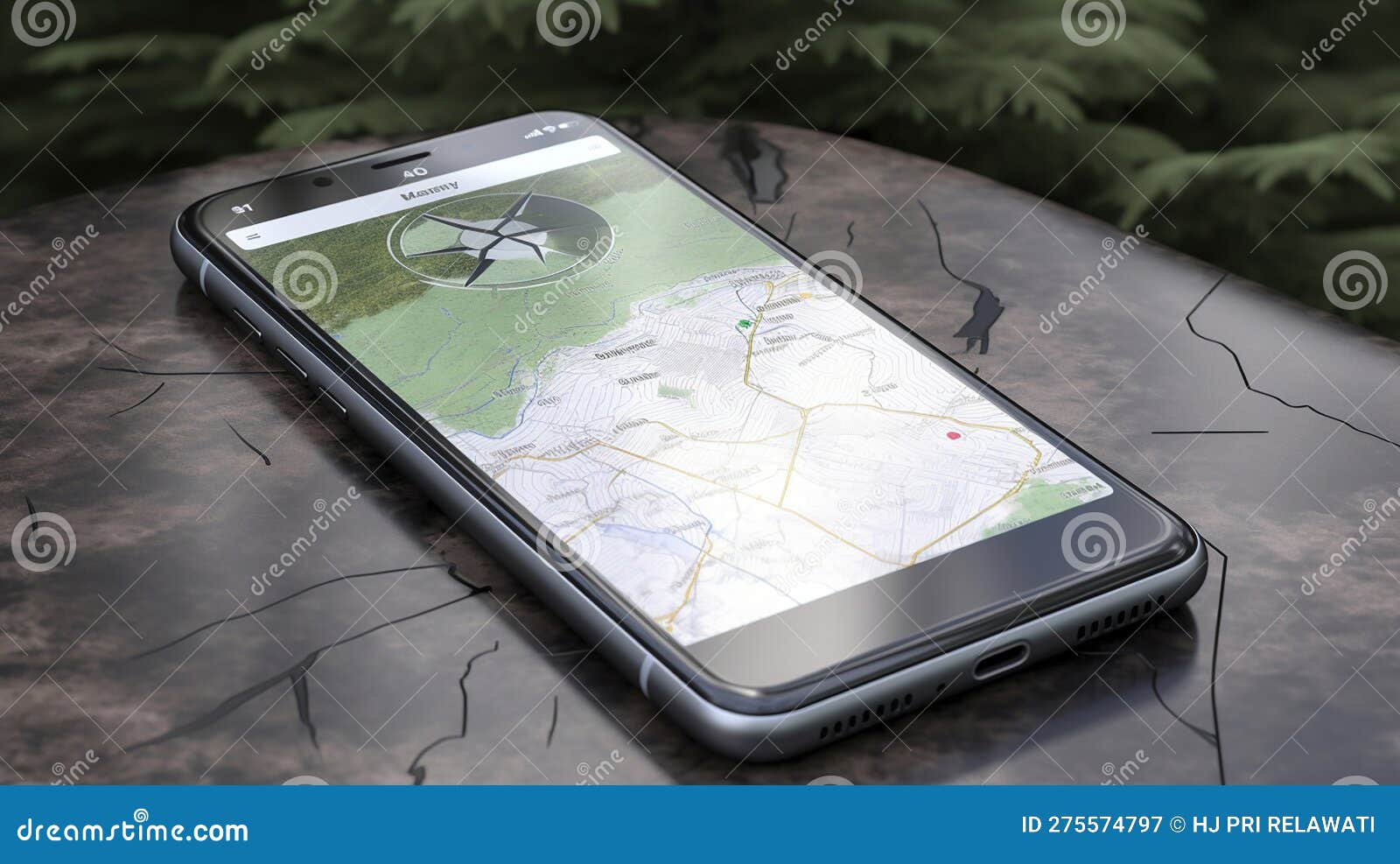 Smartphone Map Application and Location Pin Place Marker Pinpoint on ...