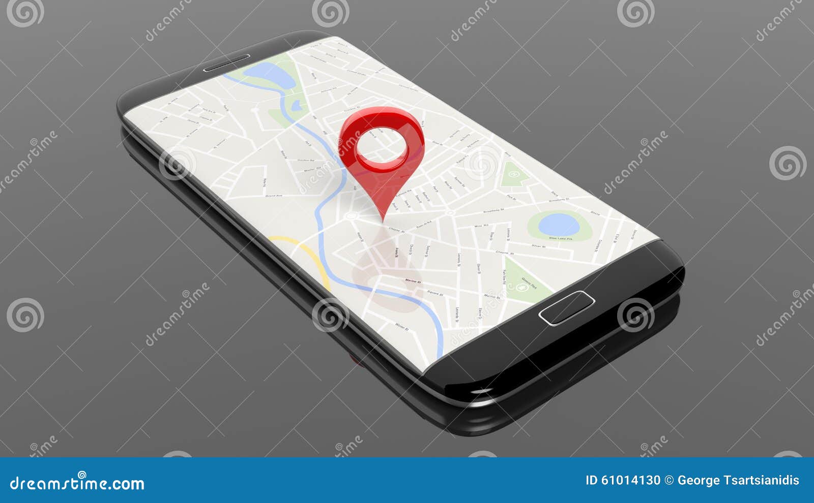 Smartphone with Map and Red Pinpoint on Screen Stock Illustration ...