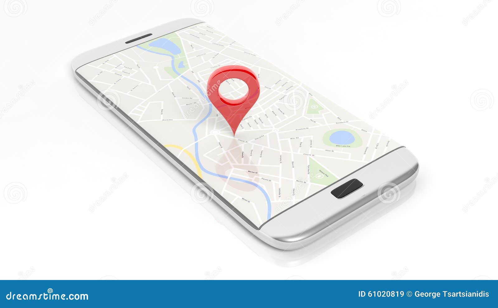Smartphone With Map And Red Pinpoint On Screen Royalty-Free Stock Photo ...