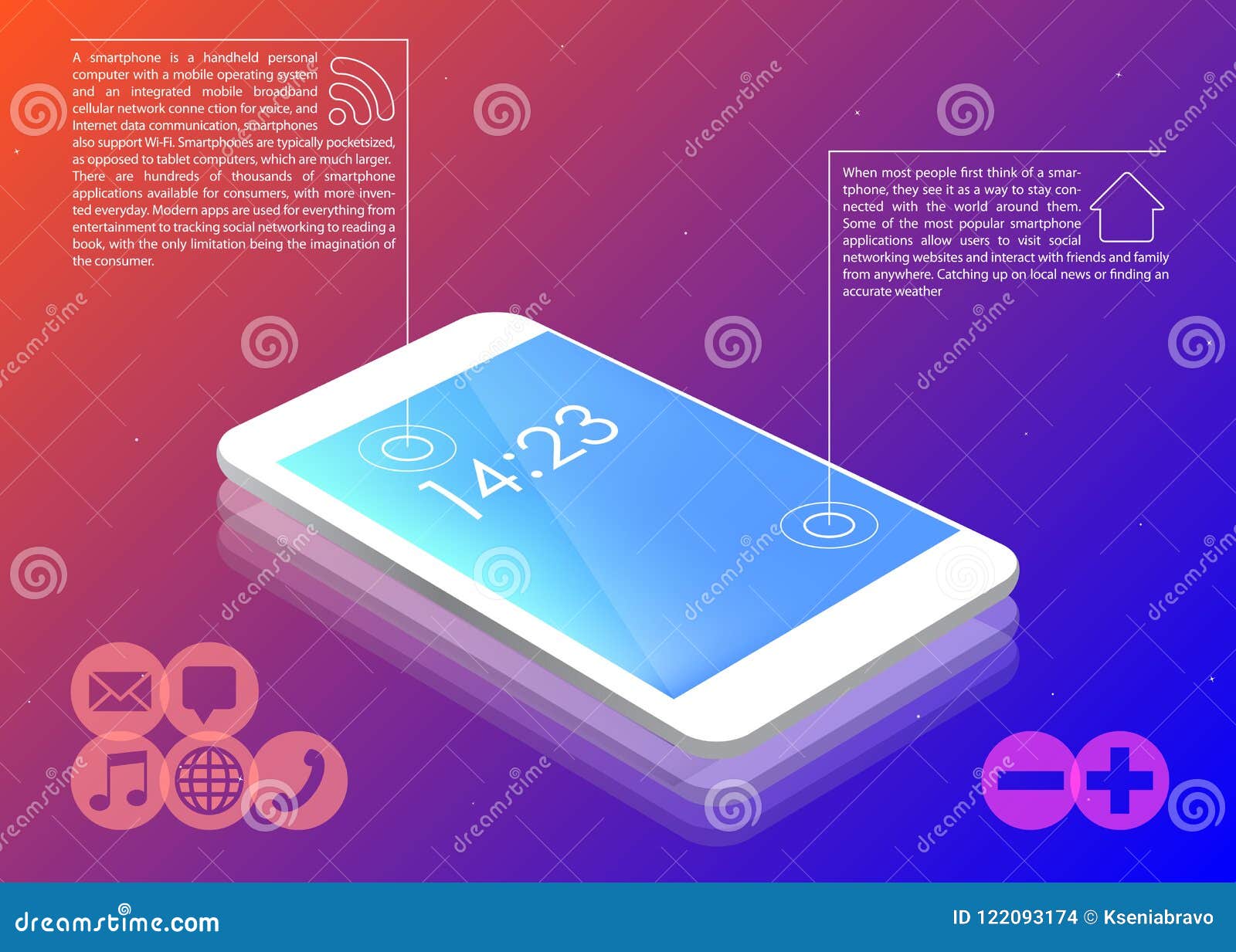 Smartphone Menu Icons Vector Stock Vector - Illustration of press ...