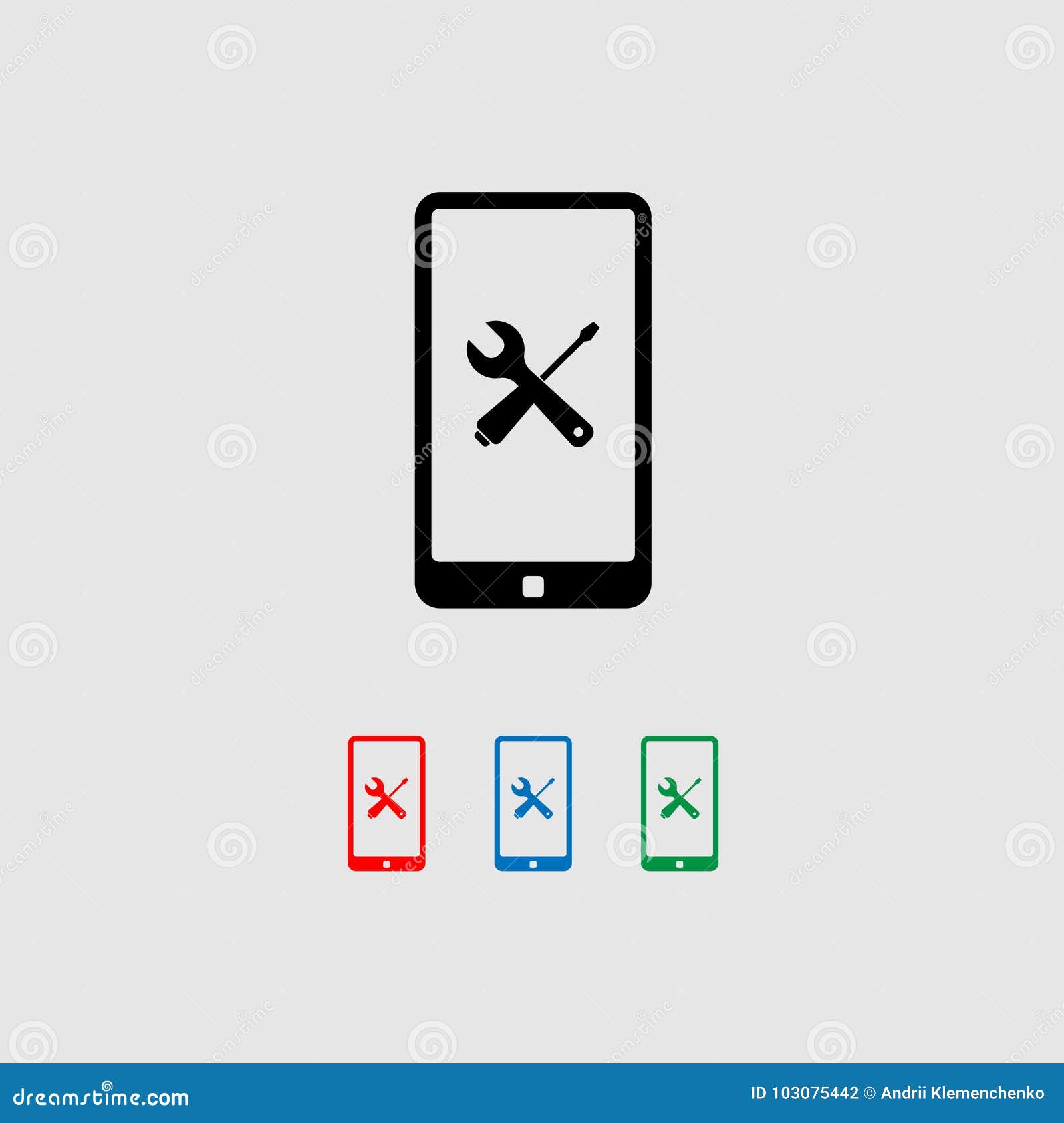 Smartphone with Menu and Tools Icon . Vector Illustration. Stock Vector ...