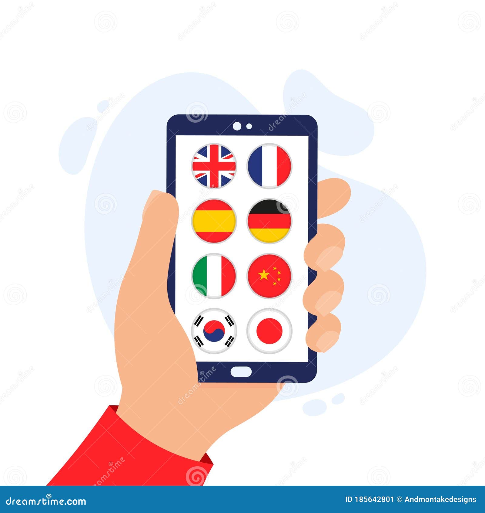 Language Panel for a Mobile Application. App for Learning Foreign ...