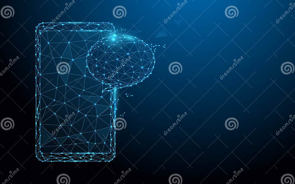 Smartphone Message Box Form Lines, Triangles and Particle Style Design Stock Vector ...