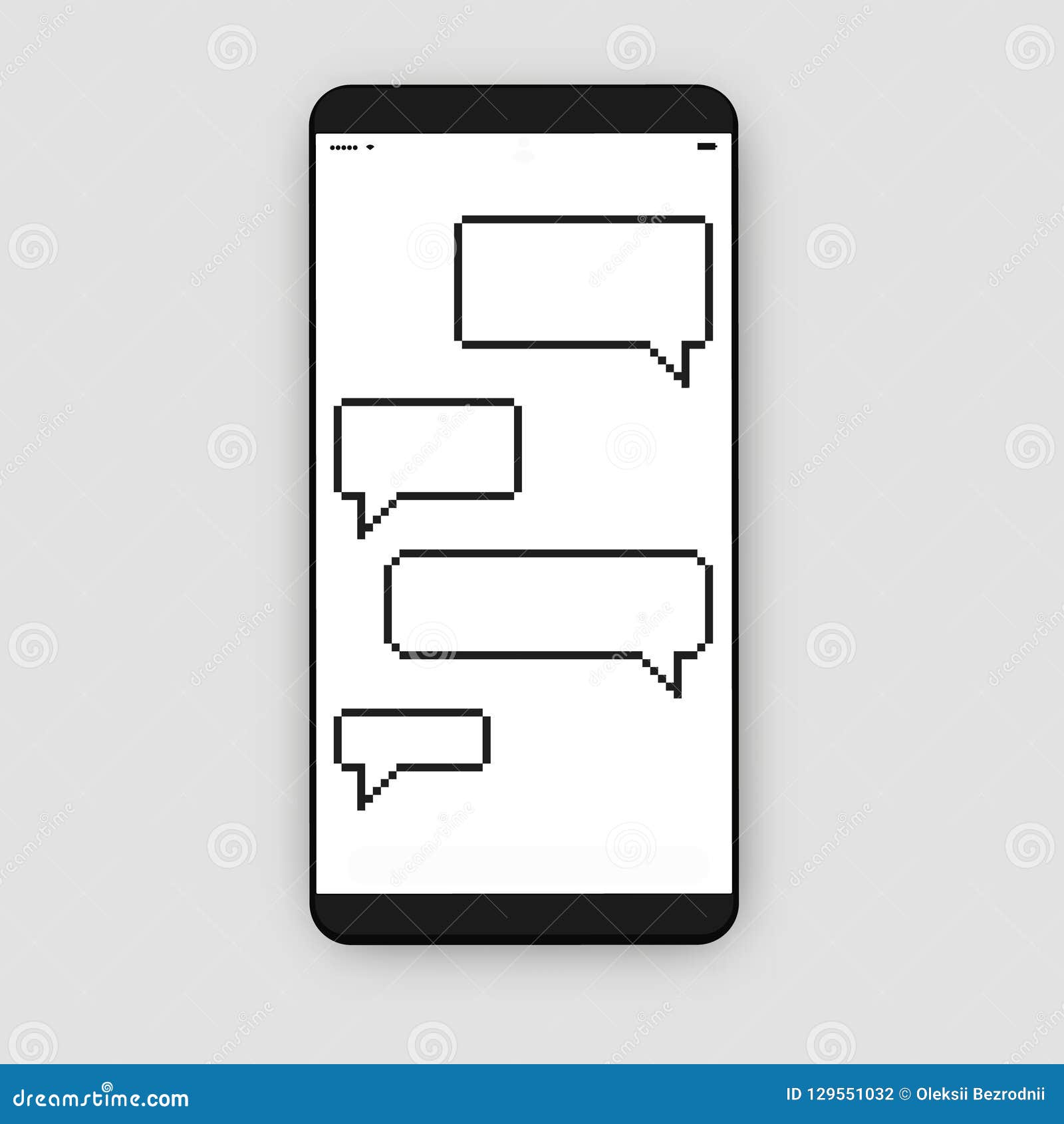 Smartphone with Message Box Stock Vector - Illustration of messenger ...