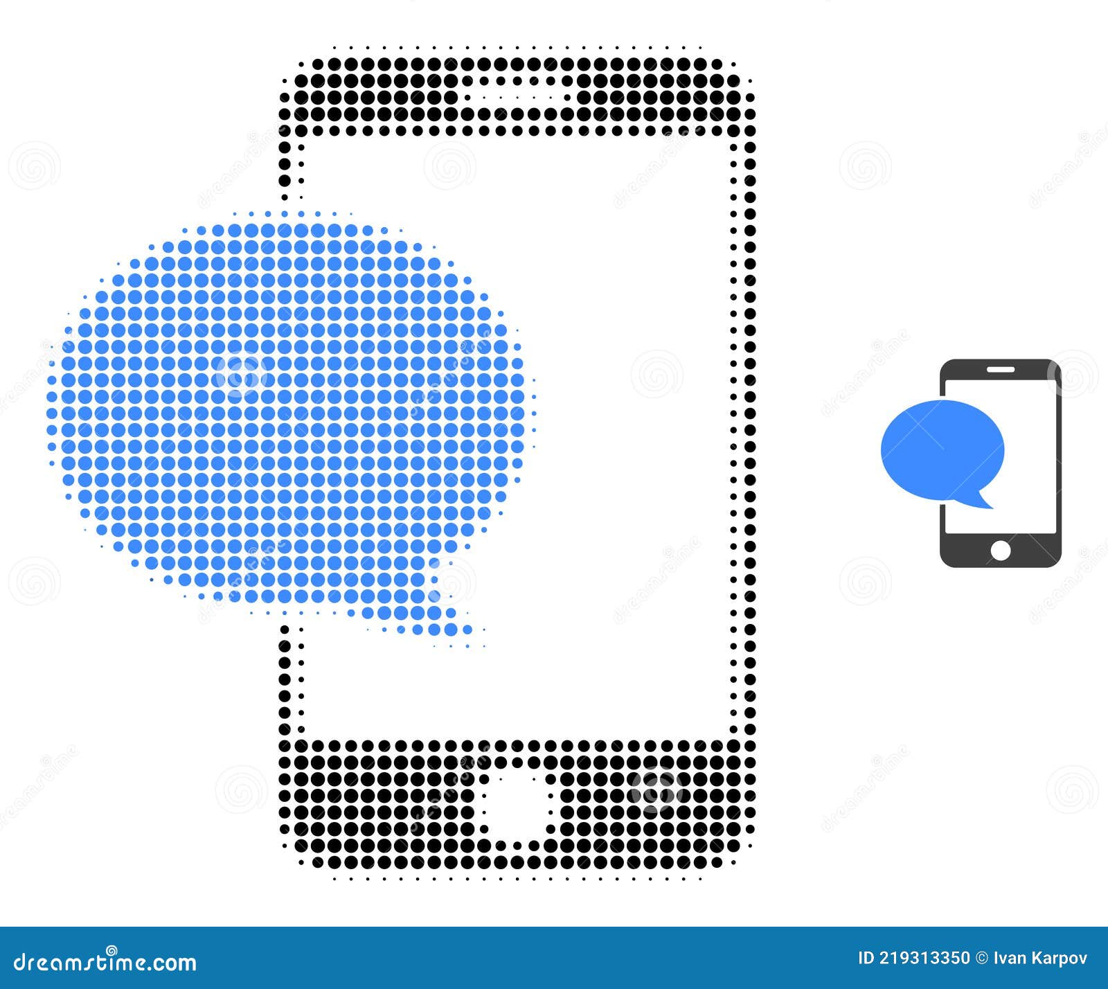 Smartphone Message Halftone Dotted Icon Stock Vector - Illustration of ...