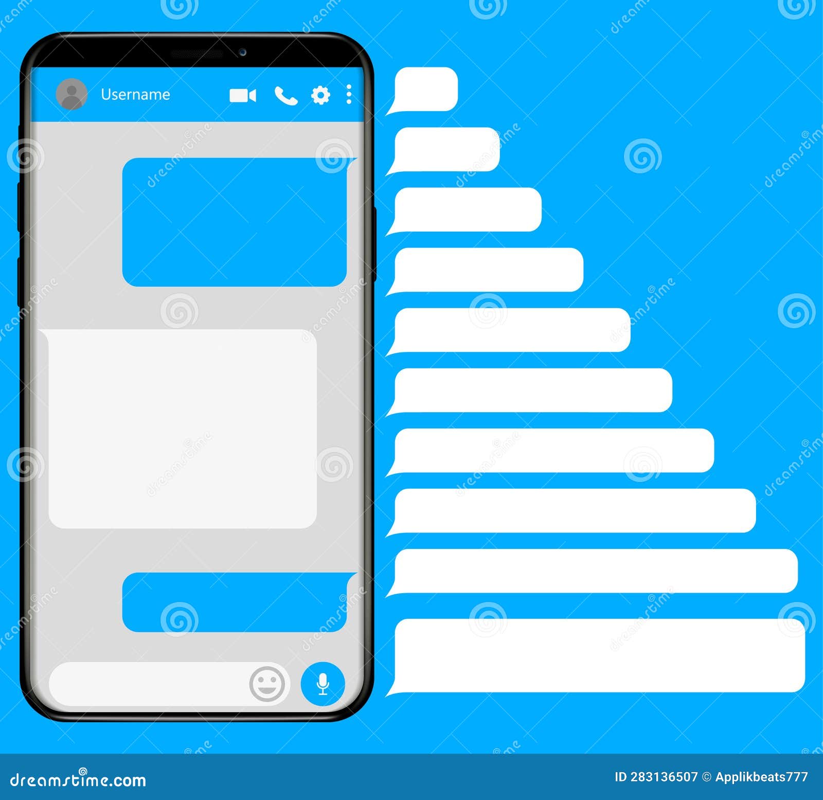 Smartphone with Messaging Sms App. Messenger Window. Chating and ...
