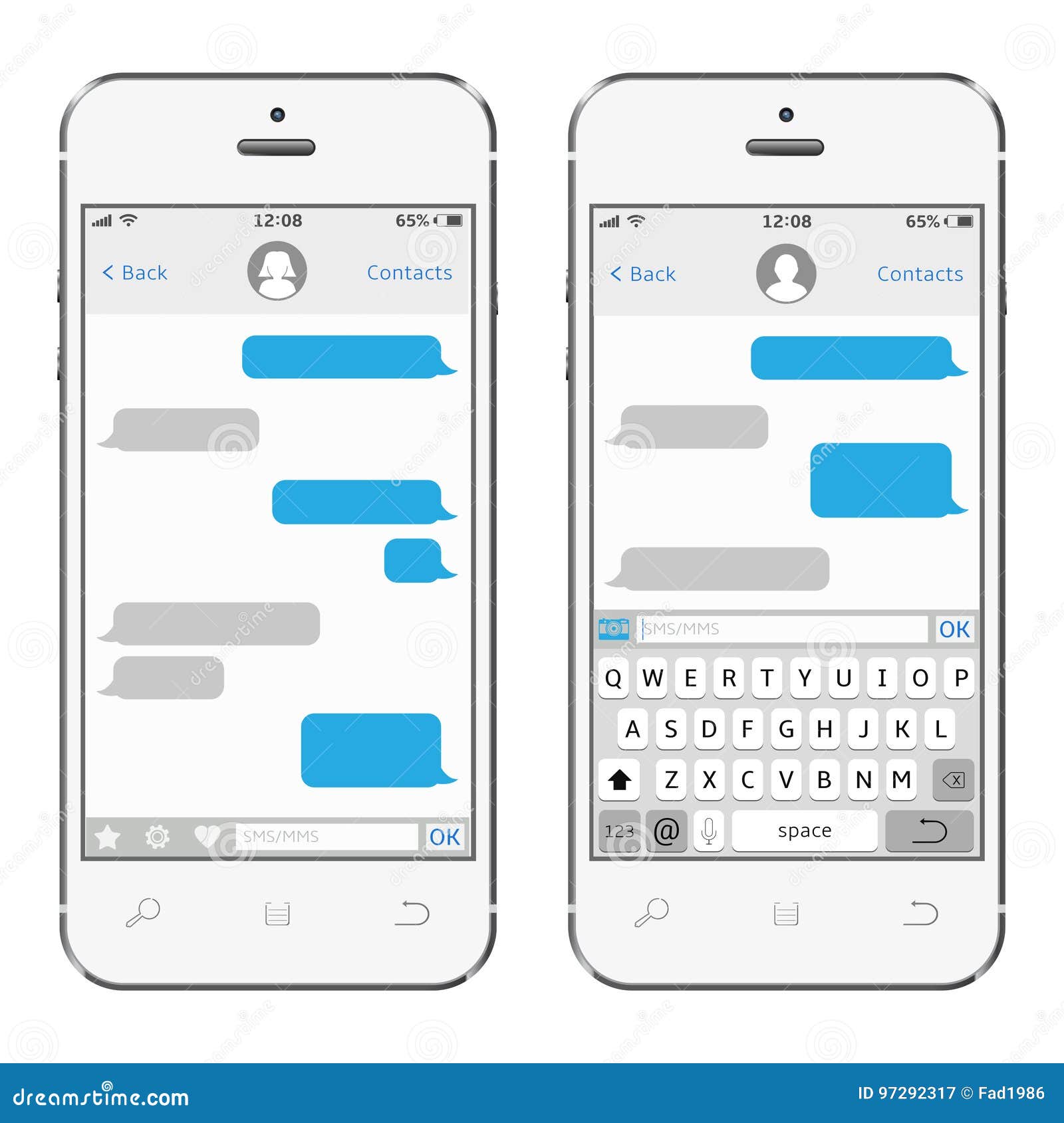 Smartphone with Messaging Sms App Stock Vector - Illustration of mail ...