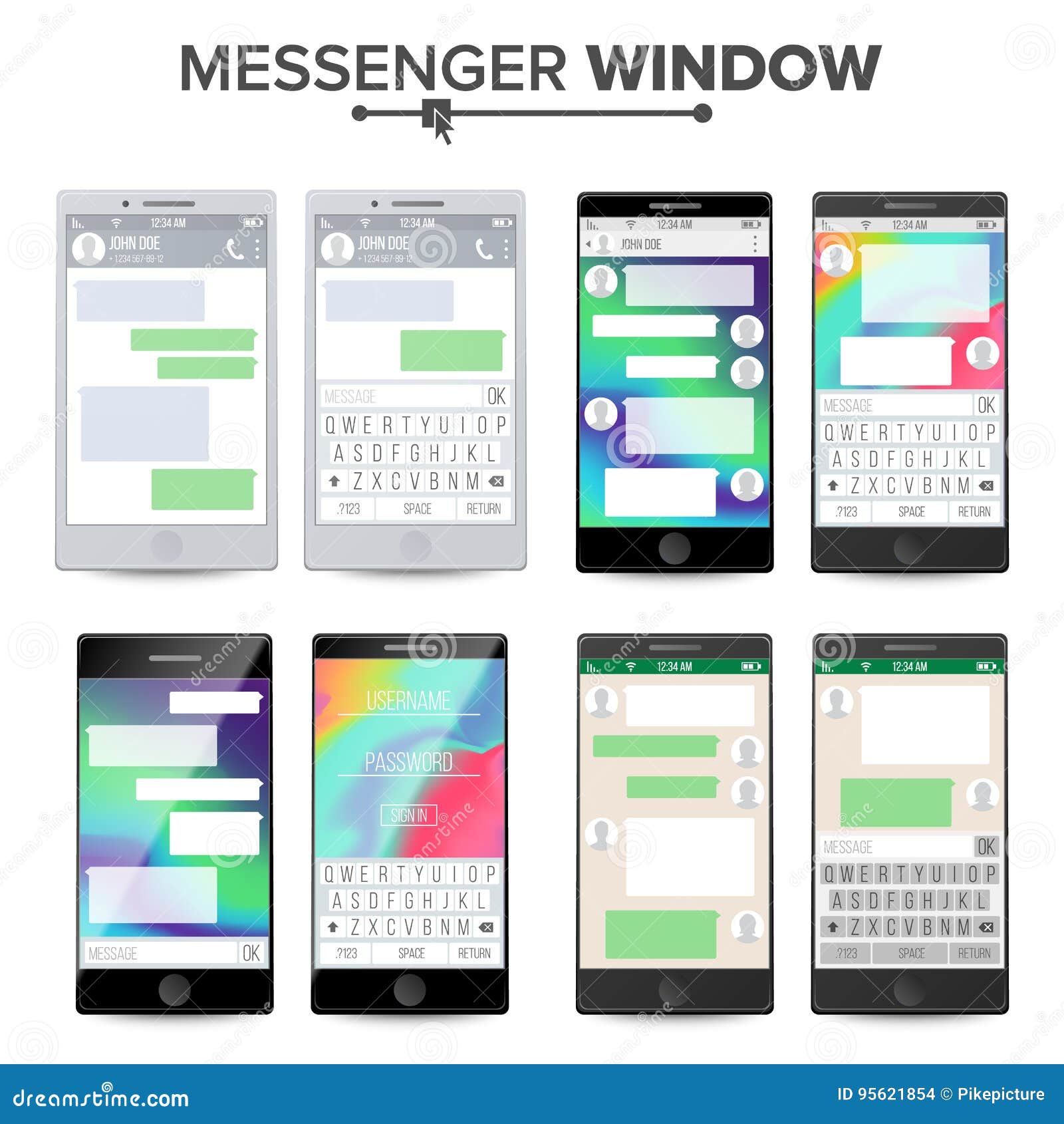 Smartphone Messenger Mobile App for Talking Vector Stock Vector ...