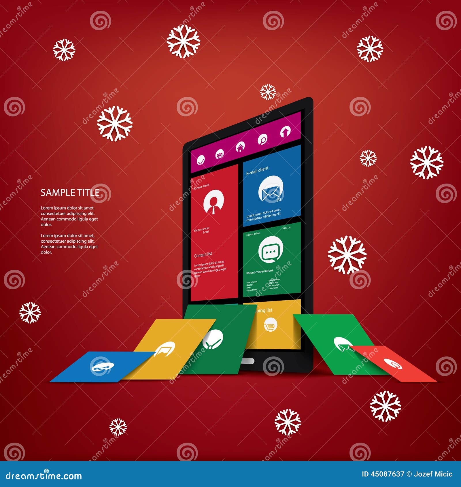 Smartphone with Metro Style Graphic User Interface Stock Vector ...