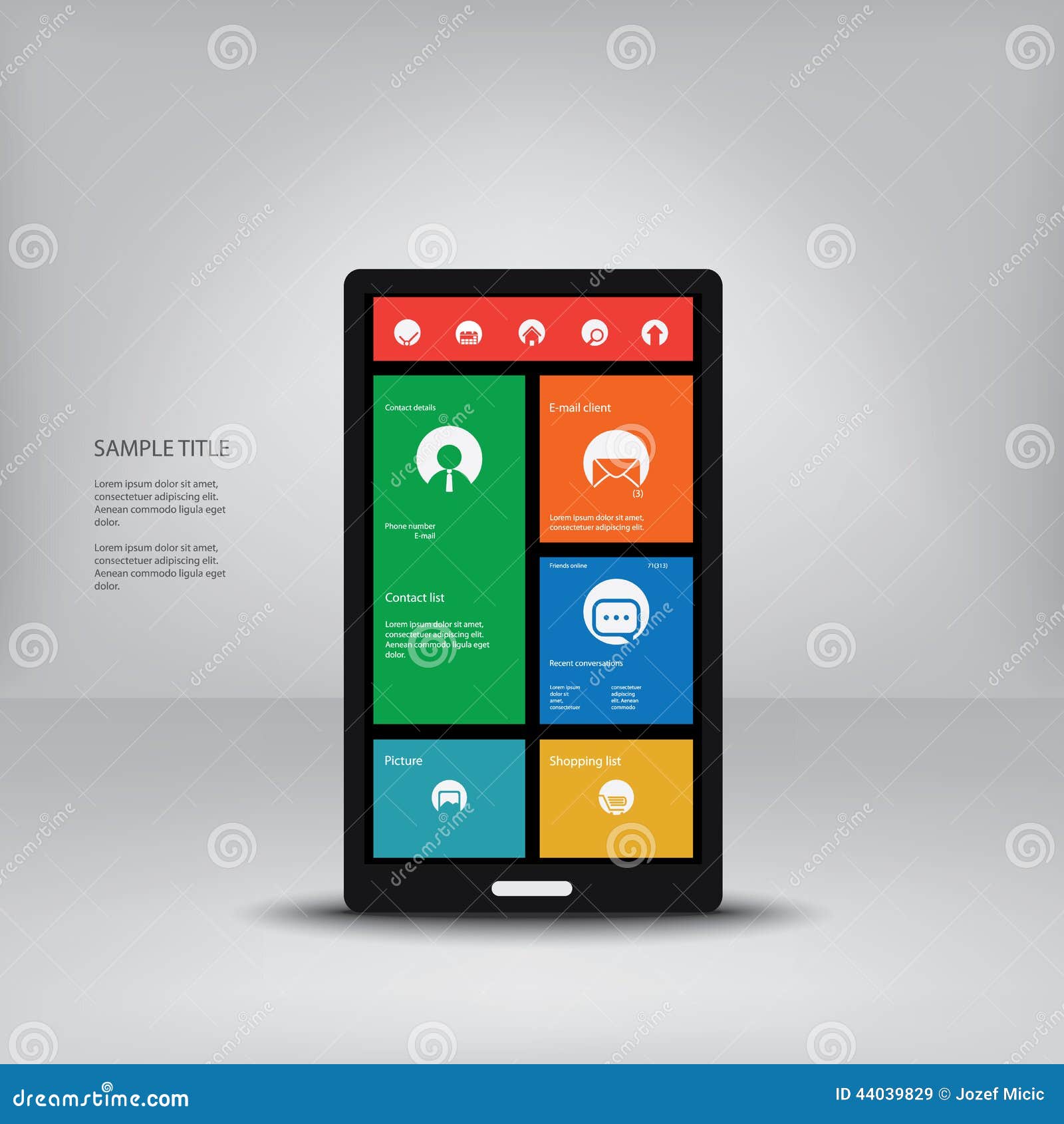 Smartphone with Metro Style Graphic User Interface Stock Vector ...