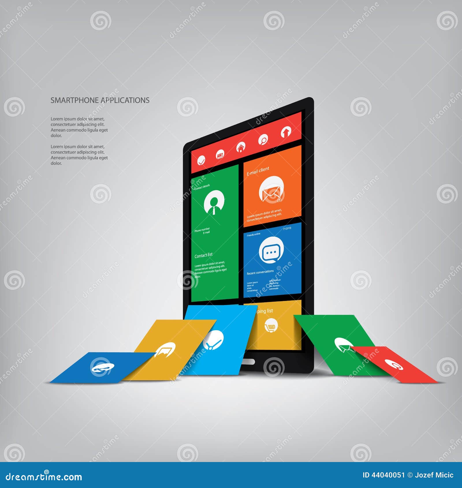 Smartphone with Metro Style Graphic User Interface Stock Vector ...