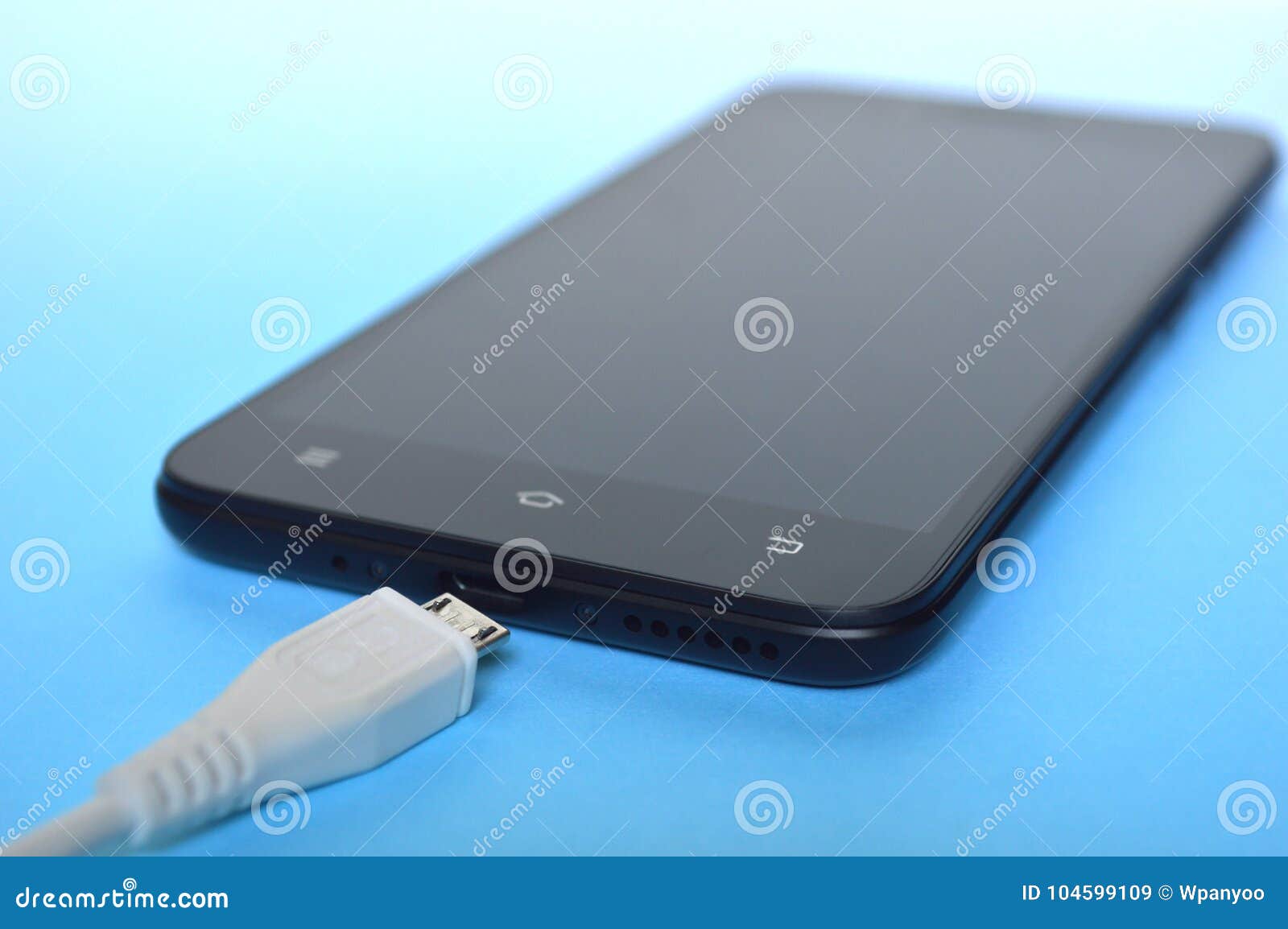 Smartphone and Micro USB Mobile Phone Charger Stock Image - Image of ...