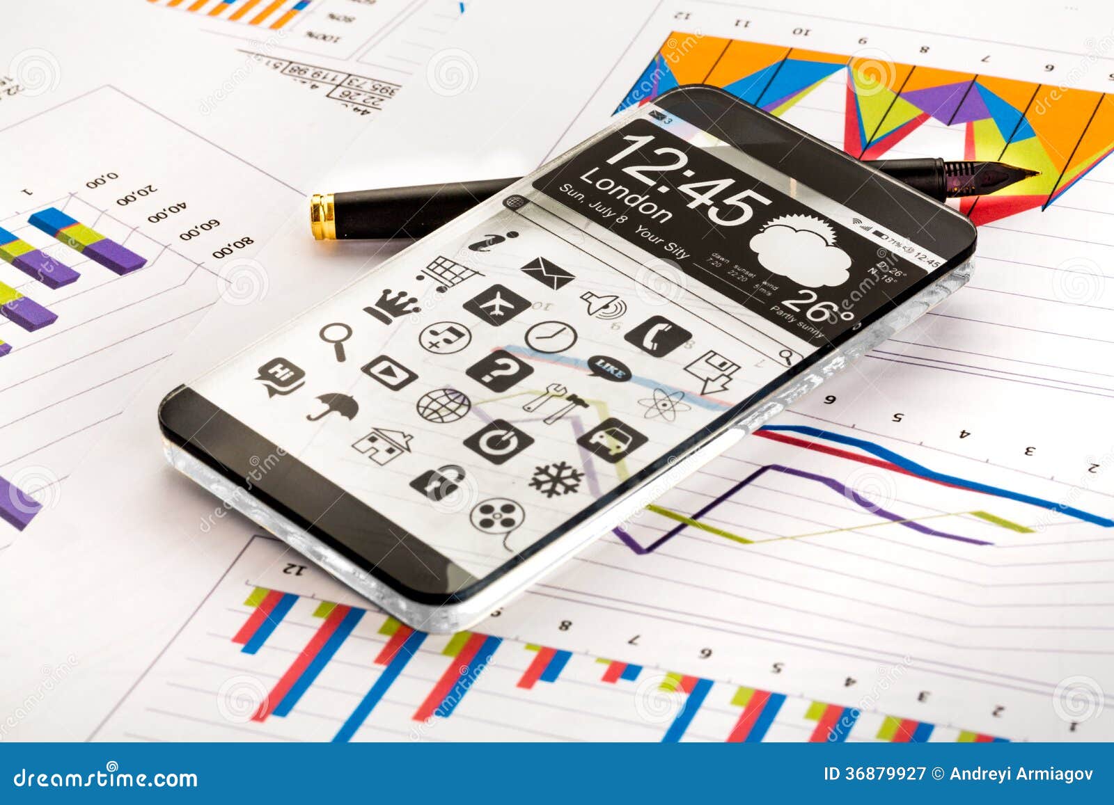 Smartphone Mit Einer Transparenten Anzeige. Stockbild - Bild von ...