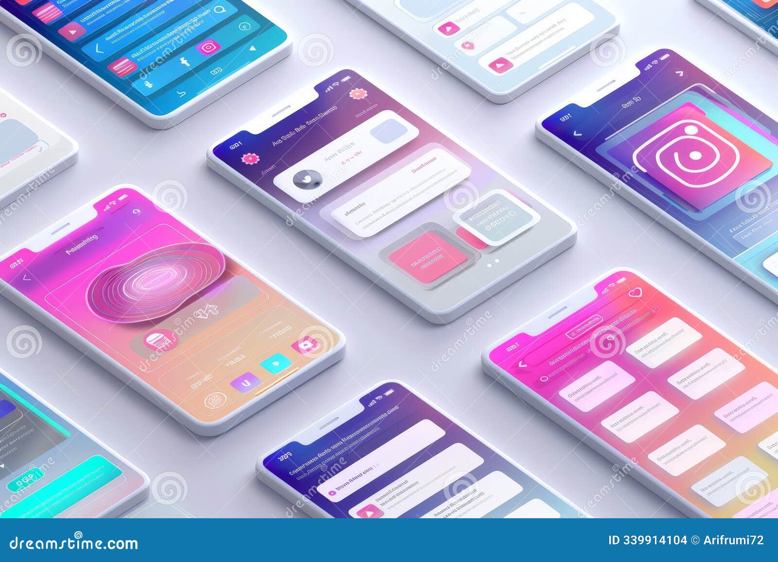 Smartphone Mobile App Interface Mockup with UI, UX, GUI Screens for ...