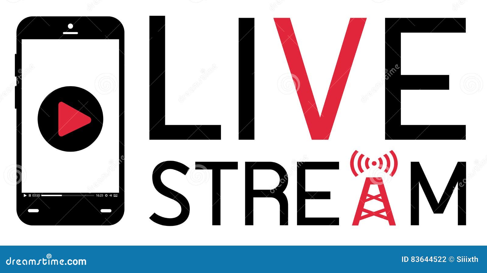 Smartphone Mobile Broadcast Live Stream Logo Vector Stock Vector ...