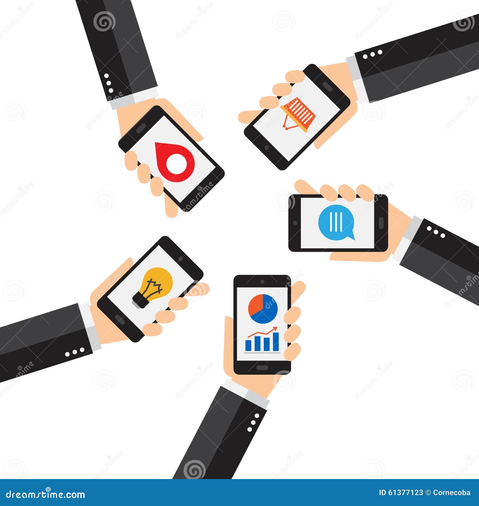 Smartphone Mobile, Connections and Applications Stock Illustration ...