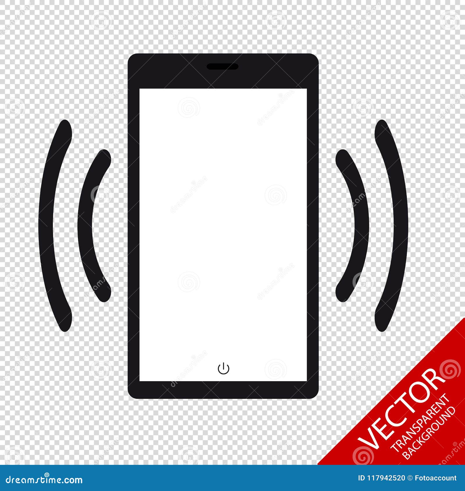 Smartphone Mobile Device Ringing or Vibrating Flat Icon for Apps and ...