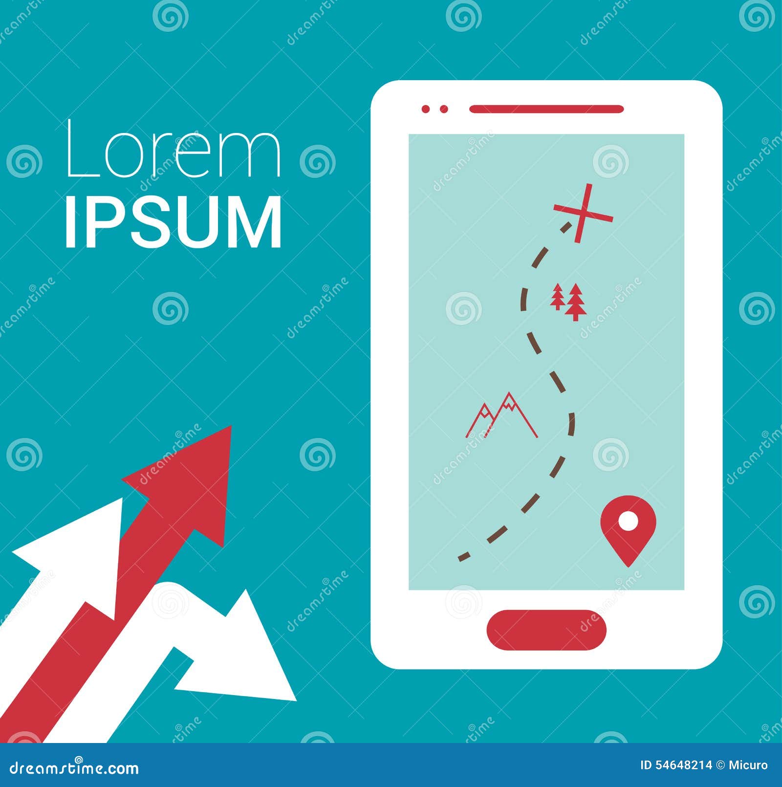 Smartphone Mobile Gps Flat Illustration Stock Vector - Illustration of ...