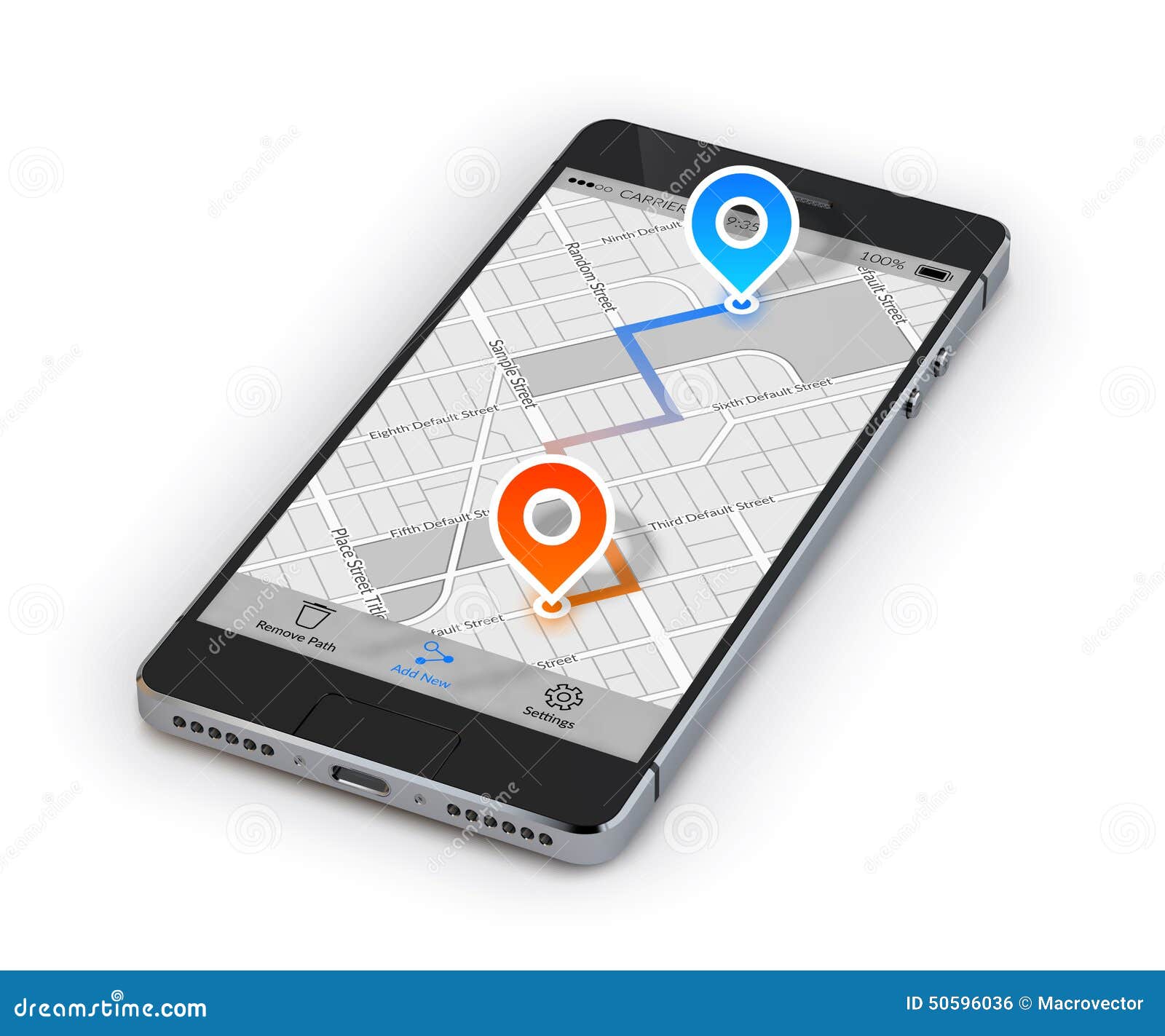 Smartphone Mobile Navigation Stock Vector - Illustration of mobility ...