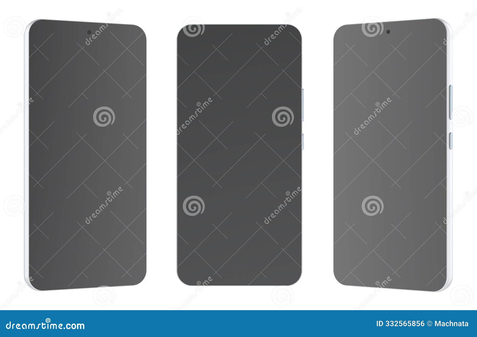 Smartphone, Mobile Phone, Cellphone, Front and Side Views. 3D Rendering ...