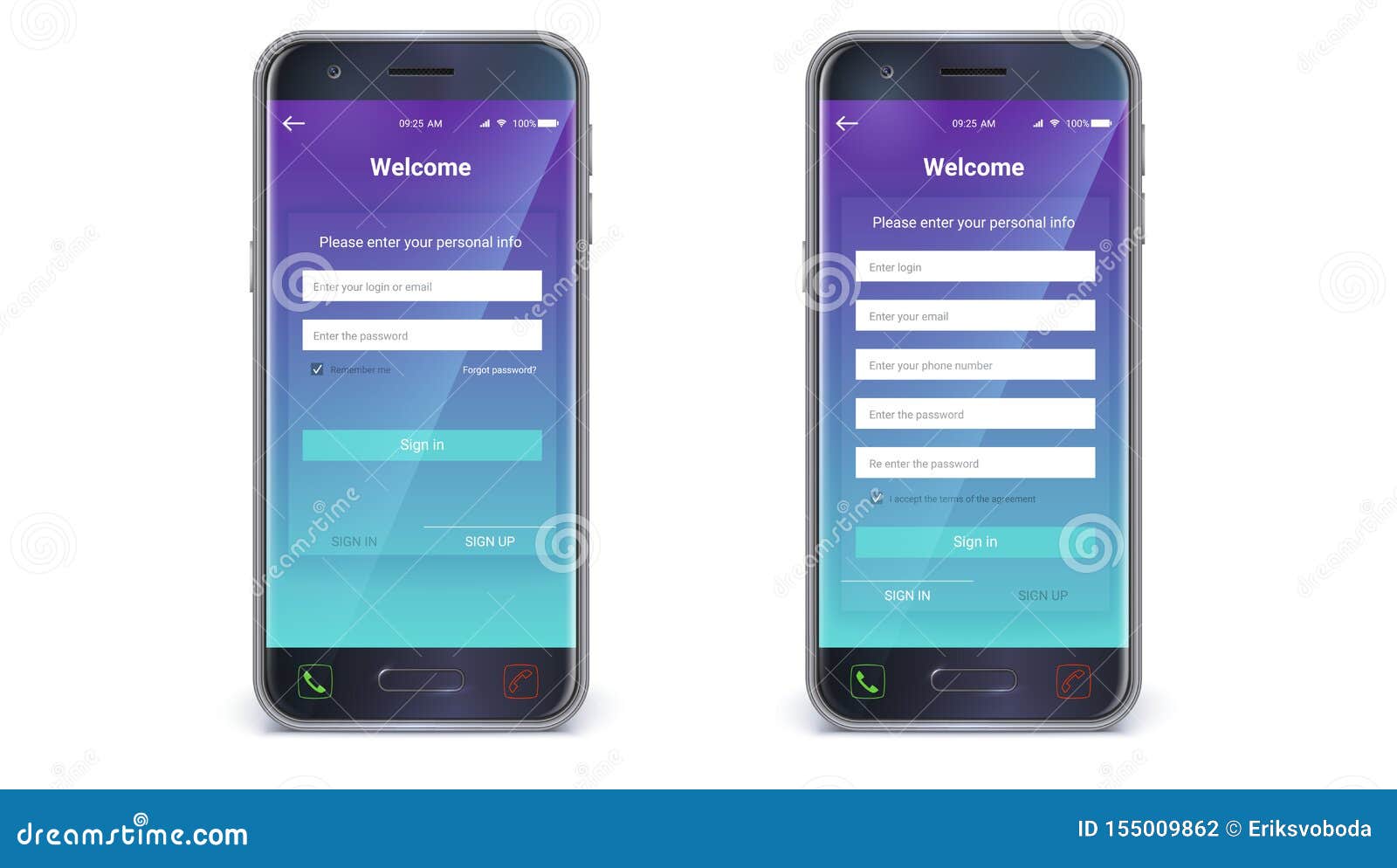 Smartphone, Mobile Phone Isolated. UI Design, Account Authorization or ... Smartphone, Mobile Phone Isolated. UI Design, Account Authorization or ...