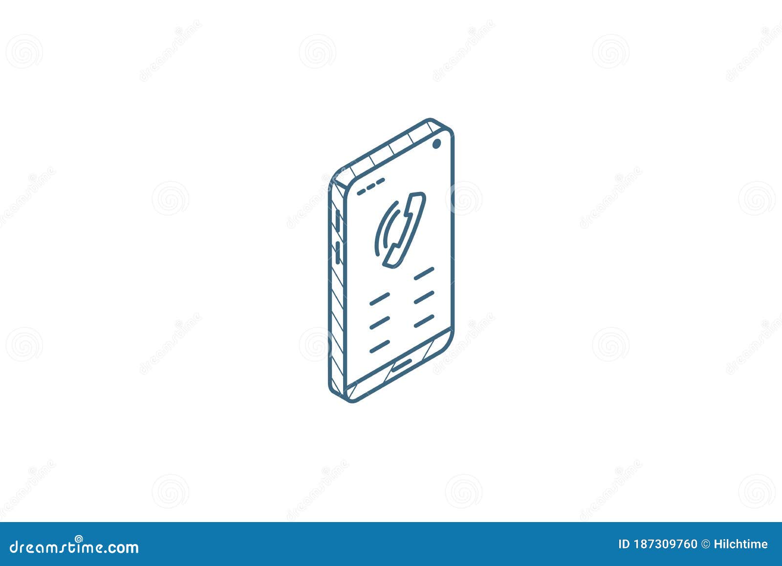 Smartphone, Mobile Phone Isometric Icon. 3d Line Art Technical Drawing ...