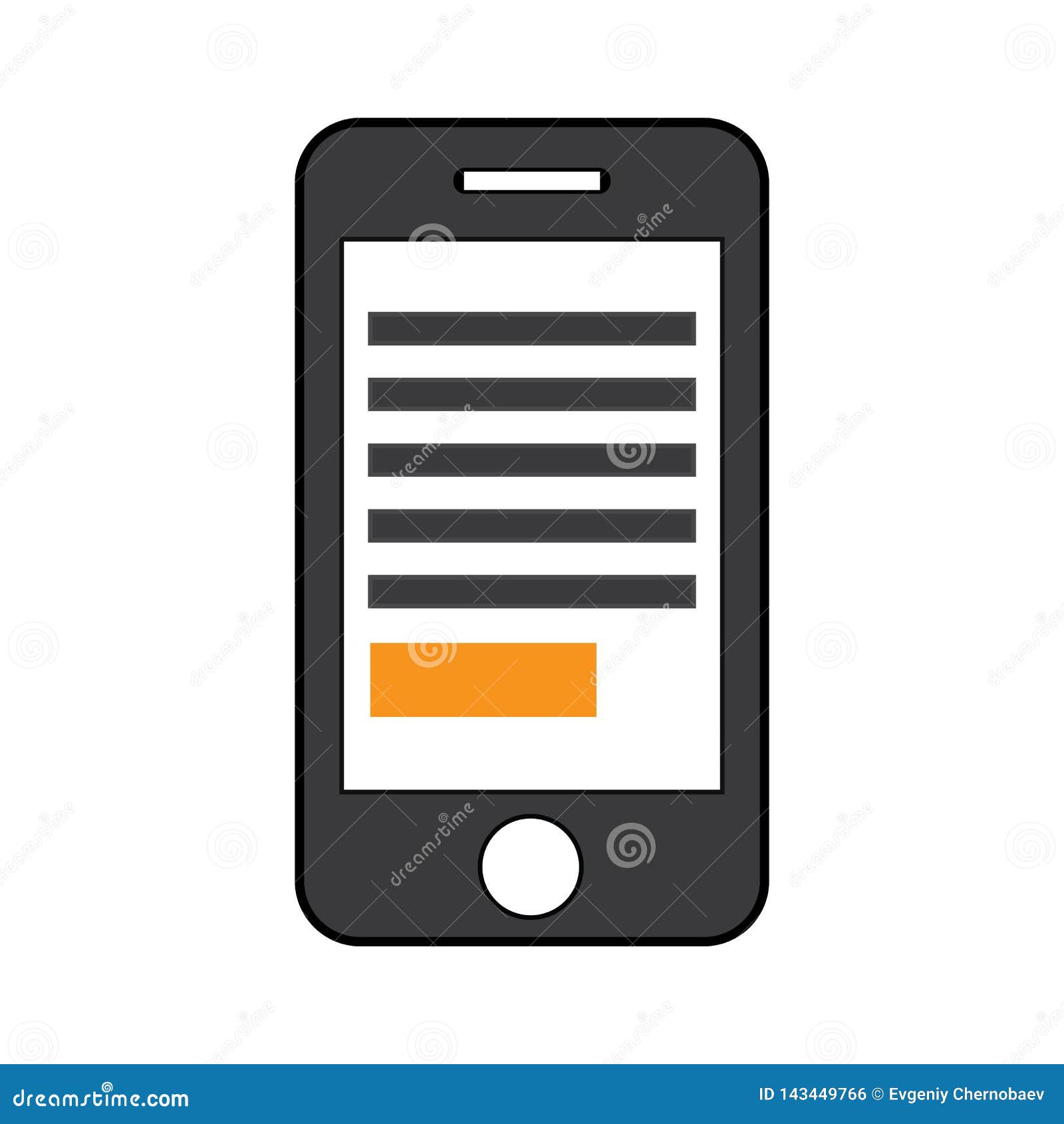 Smartphone Mobile Phone with Text Menu Vector Eps10. Smartphone or ...