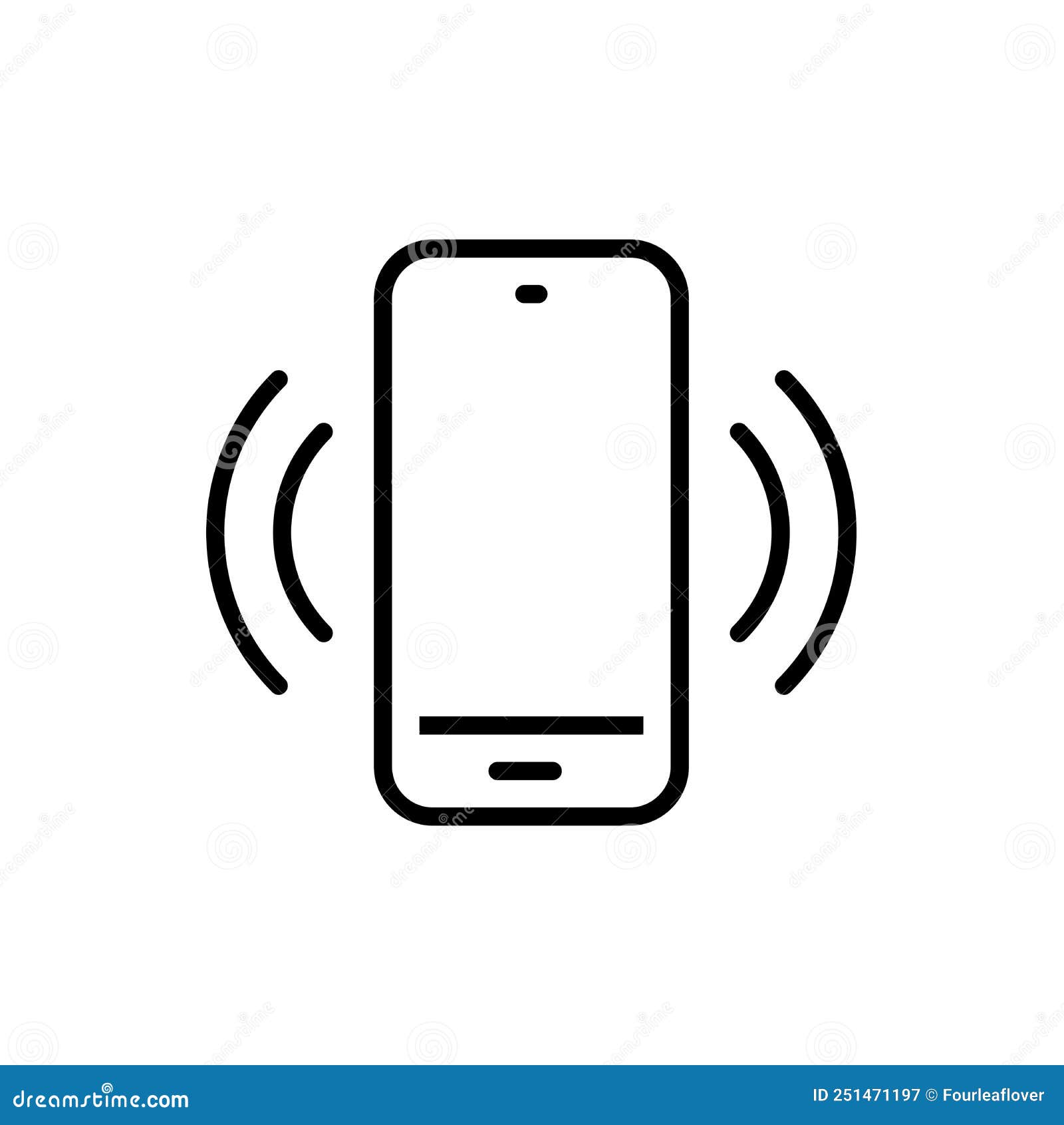 Smartphone / Mobile Phone Vibrating or Ringing Flat Vector Icon Stock ...