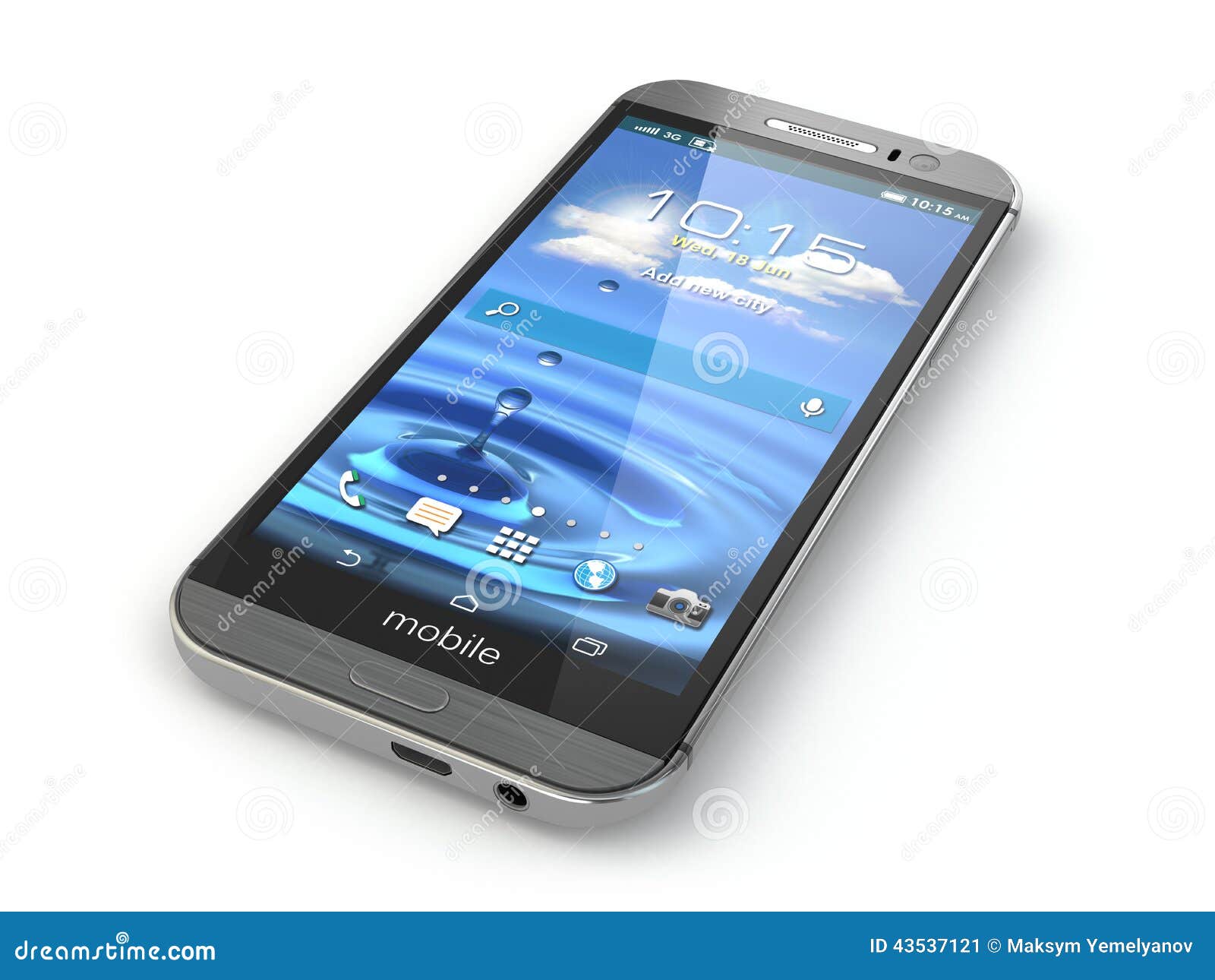 Smartphone, Mobile Phone On White Background. Stock Illustration ...