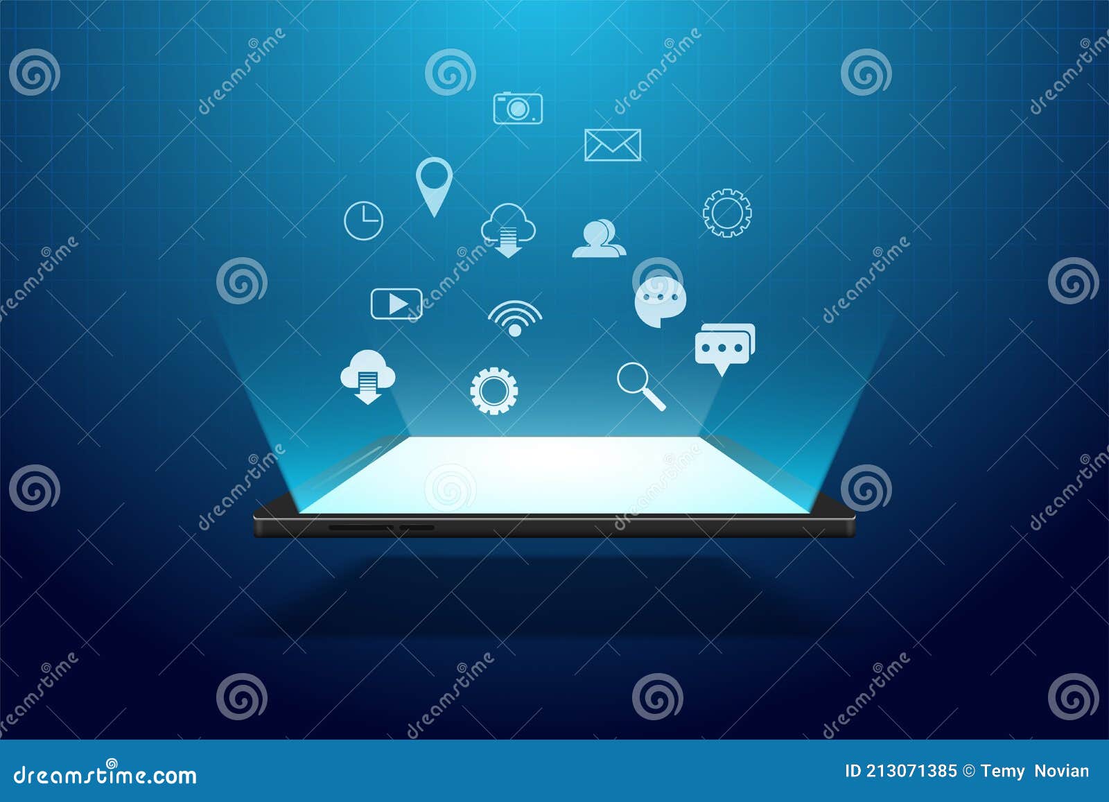 Smartphone Mobile Screen with Technology Mobile Display Light Stock ...