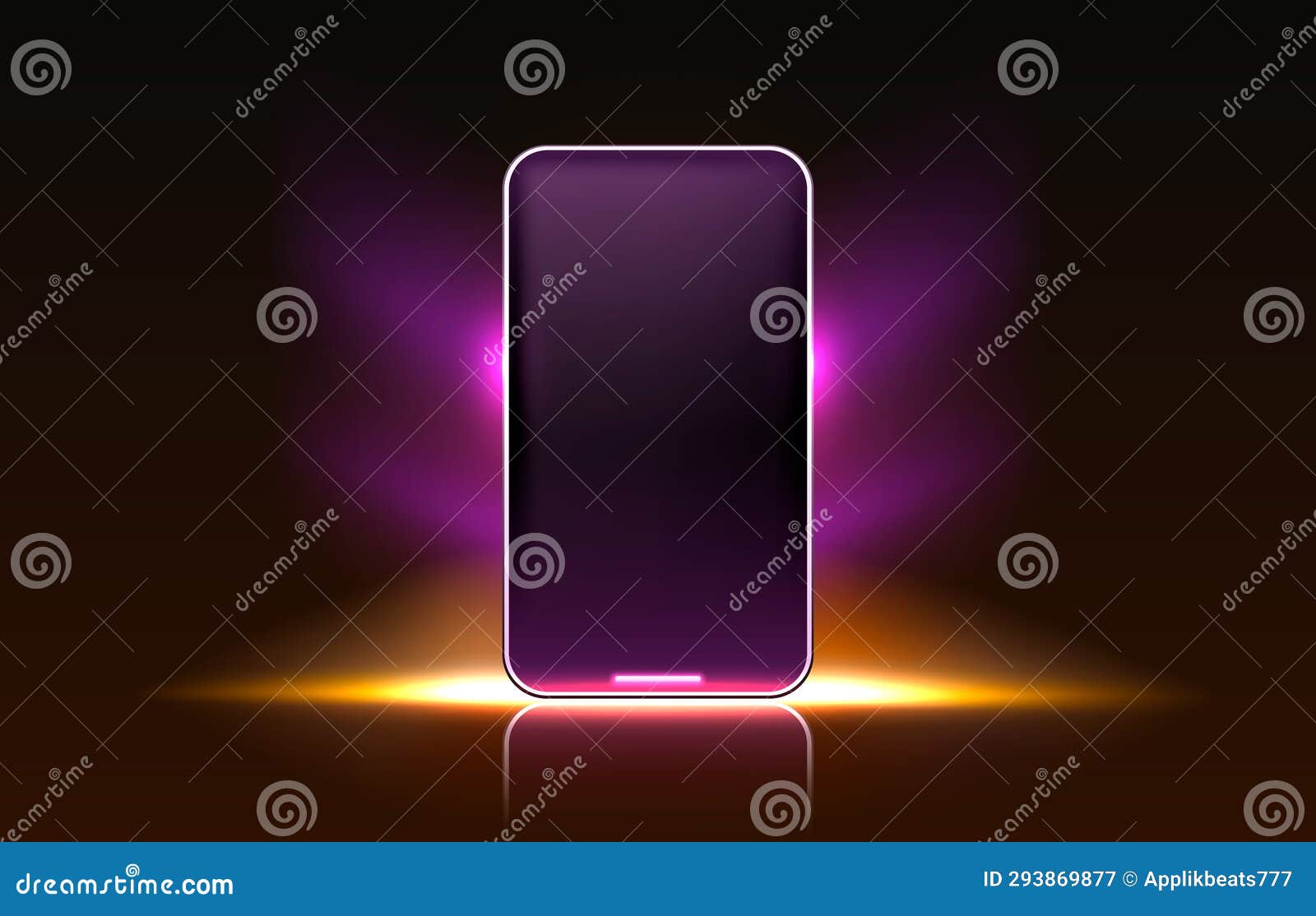 Smartphone Mobile Screen, Technology Mobile Display Light. Vector Stock ...