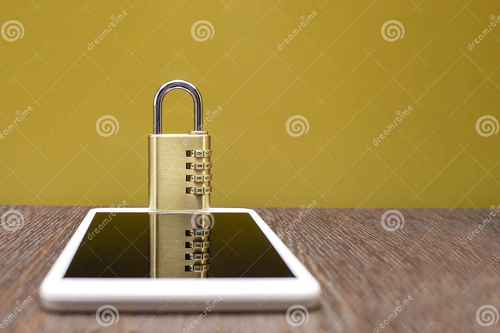 Smartphone Mobile Security,combination Lock on the Screen Stock Photo ...