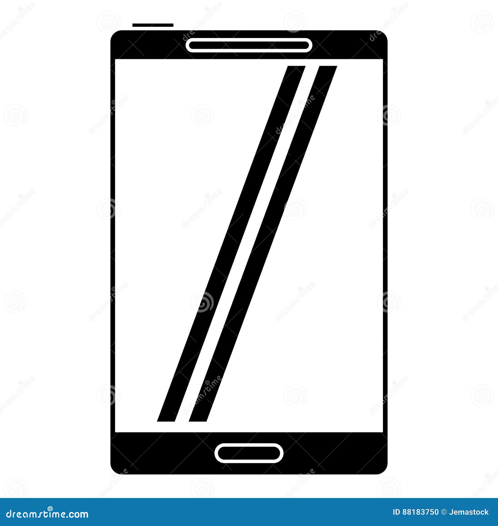 Smartphone Mobile Technology Screen Pictogram Stock Illustration ...