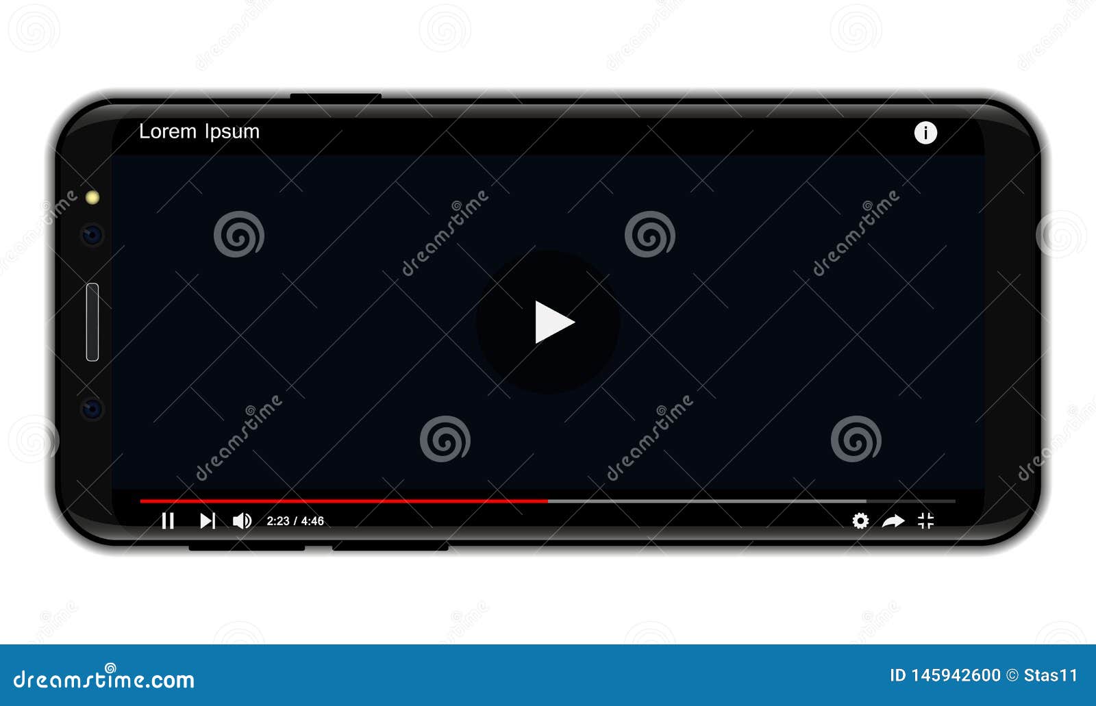 Smartphone with Mobile Video Player Interface for Social Media Stock ...