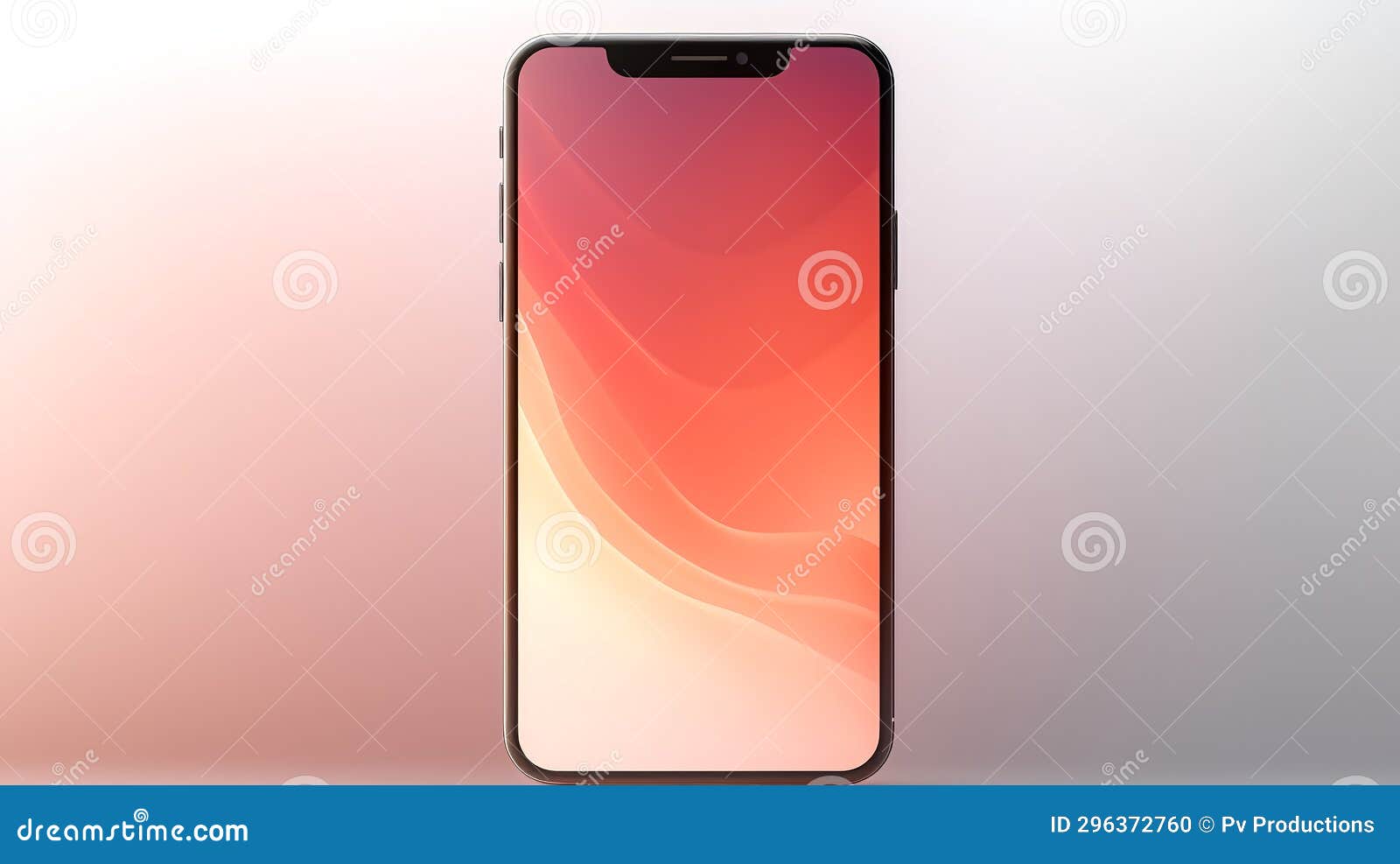 Smartphone Mockup with Blank Abstract Pink Screen. Stock Illustration ...