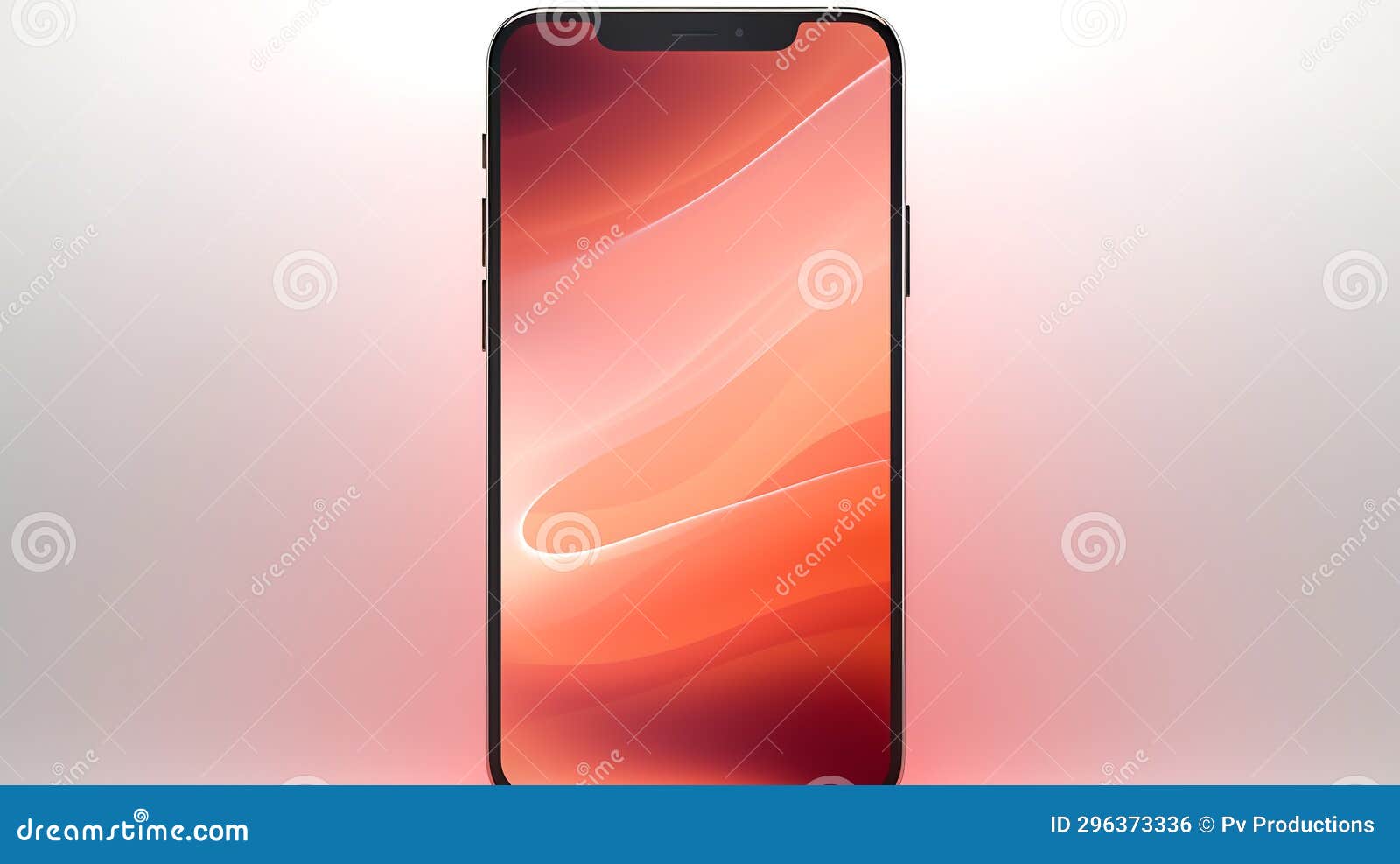 Smartphone Mockup with Blank Abstract Pink Screen. Stock Illustration ...