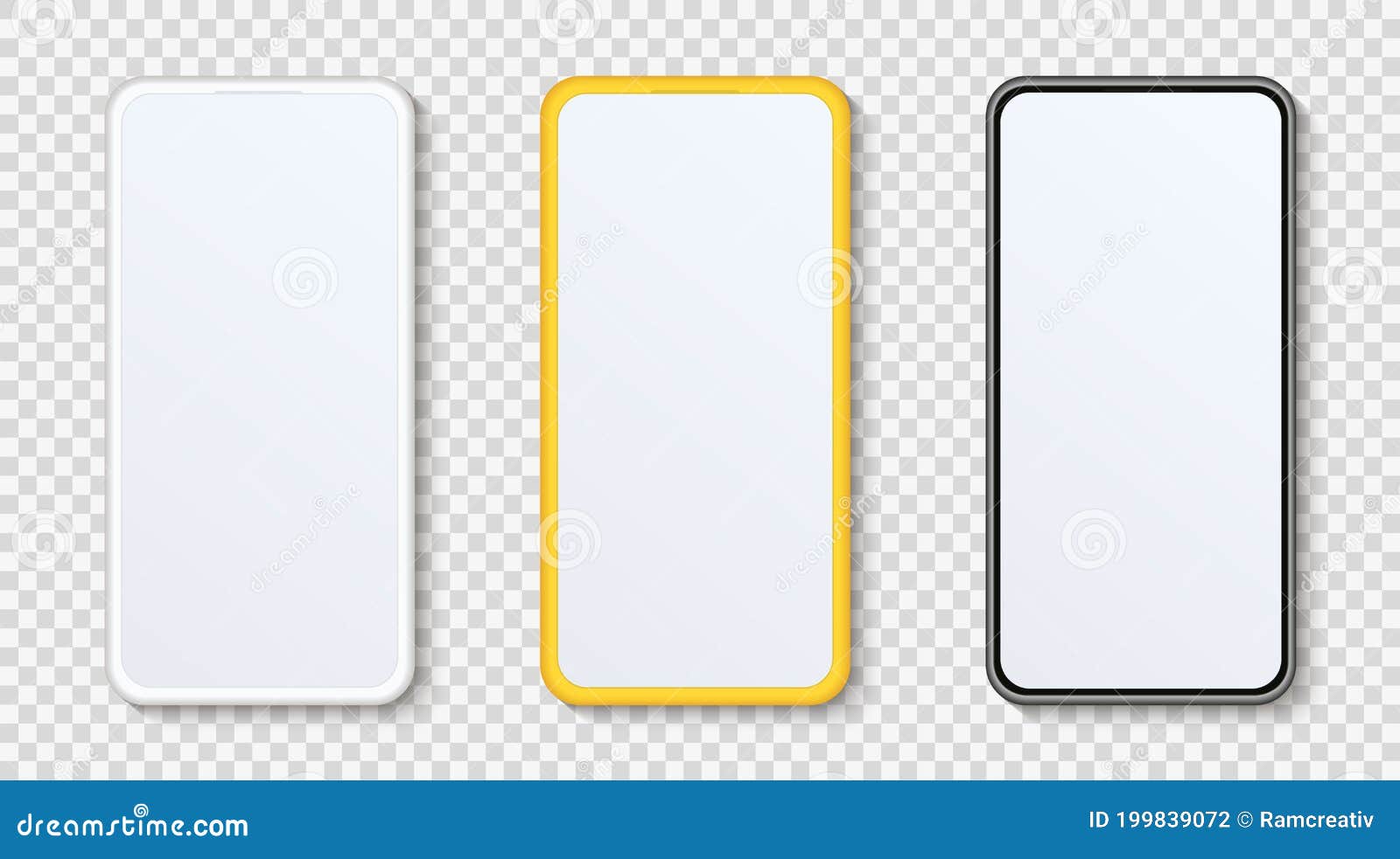 Smartphone Mockup with Blank White Display. Mobile Device Frame ...