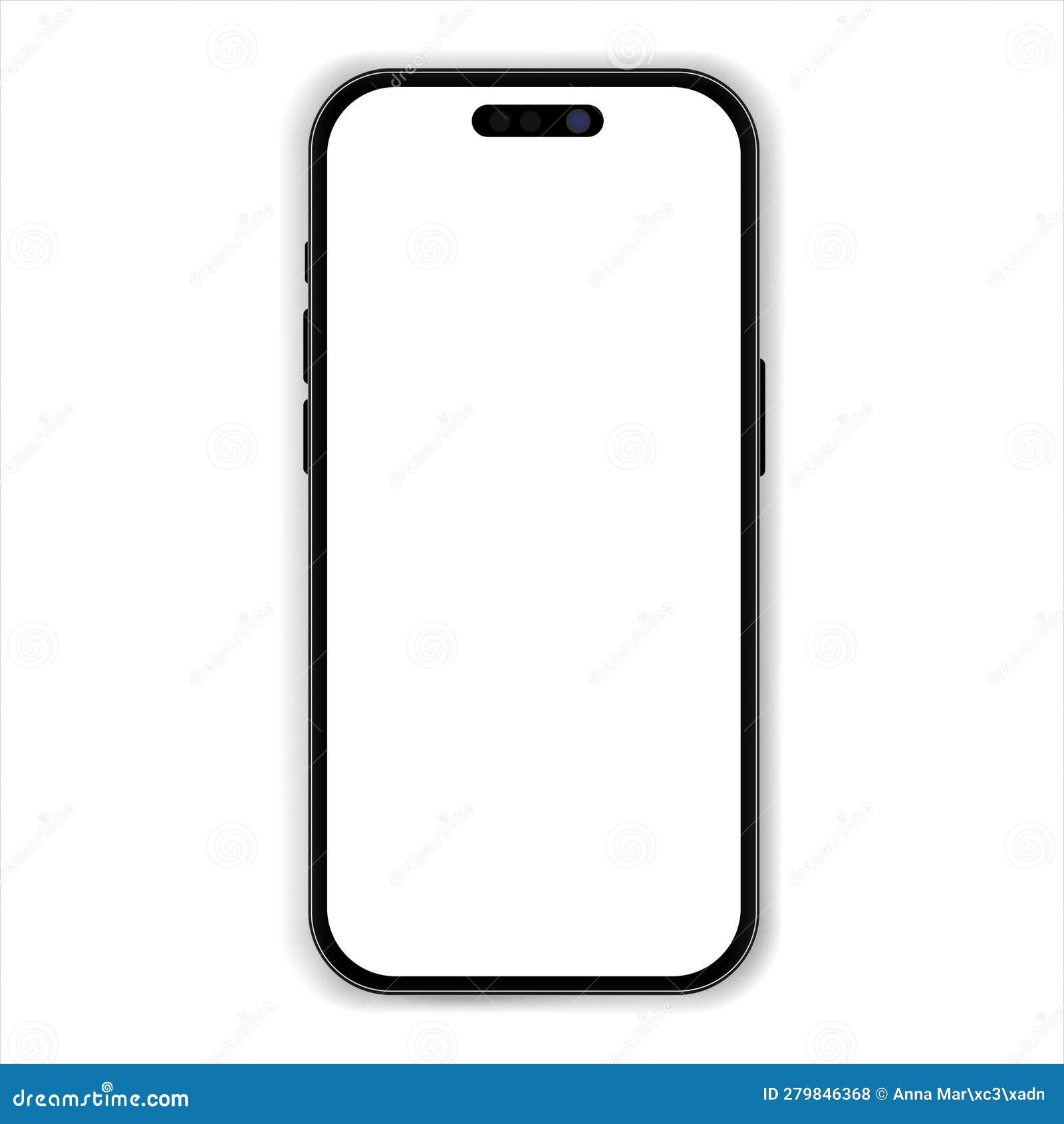 Smartphone Mockup with Blank White Screen. Stock Illustration ...