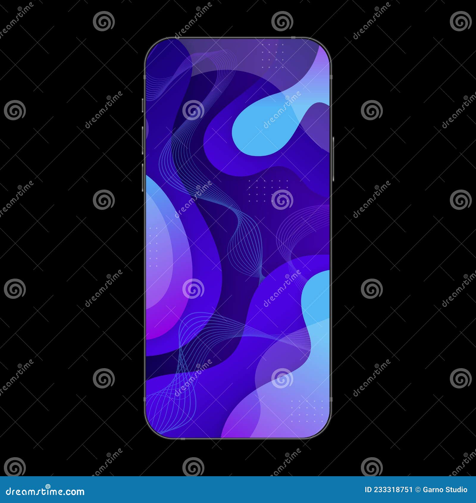 Smartphone Mockup with Blue Gradient Background Stock Vector ...