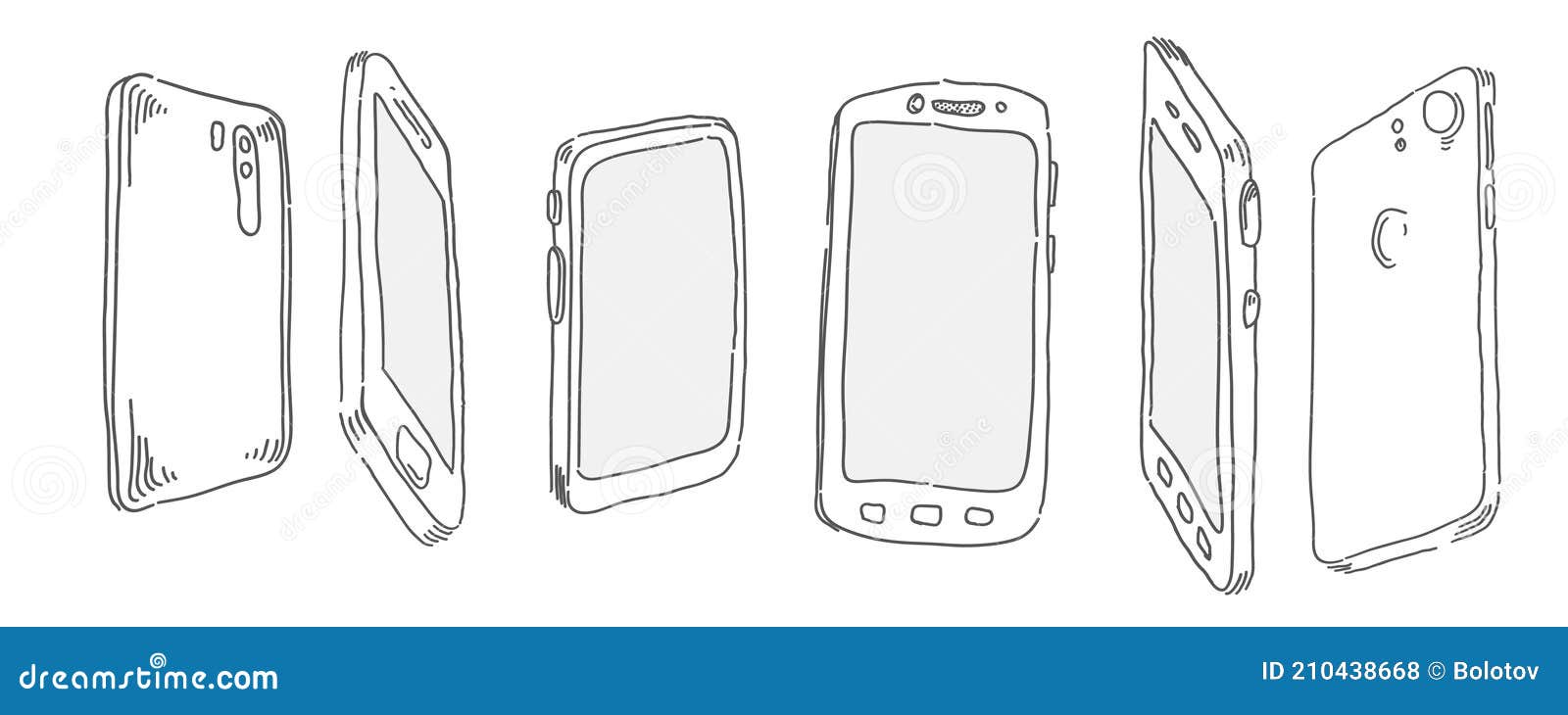 Smartphone Mockup. Cellphone Frame with Display, Phone Different Angles ...