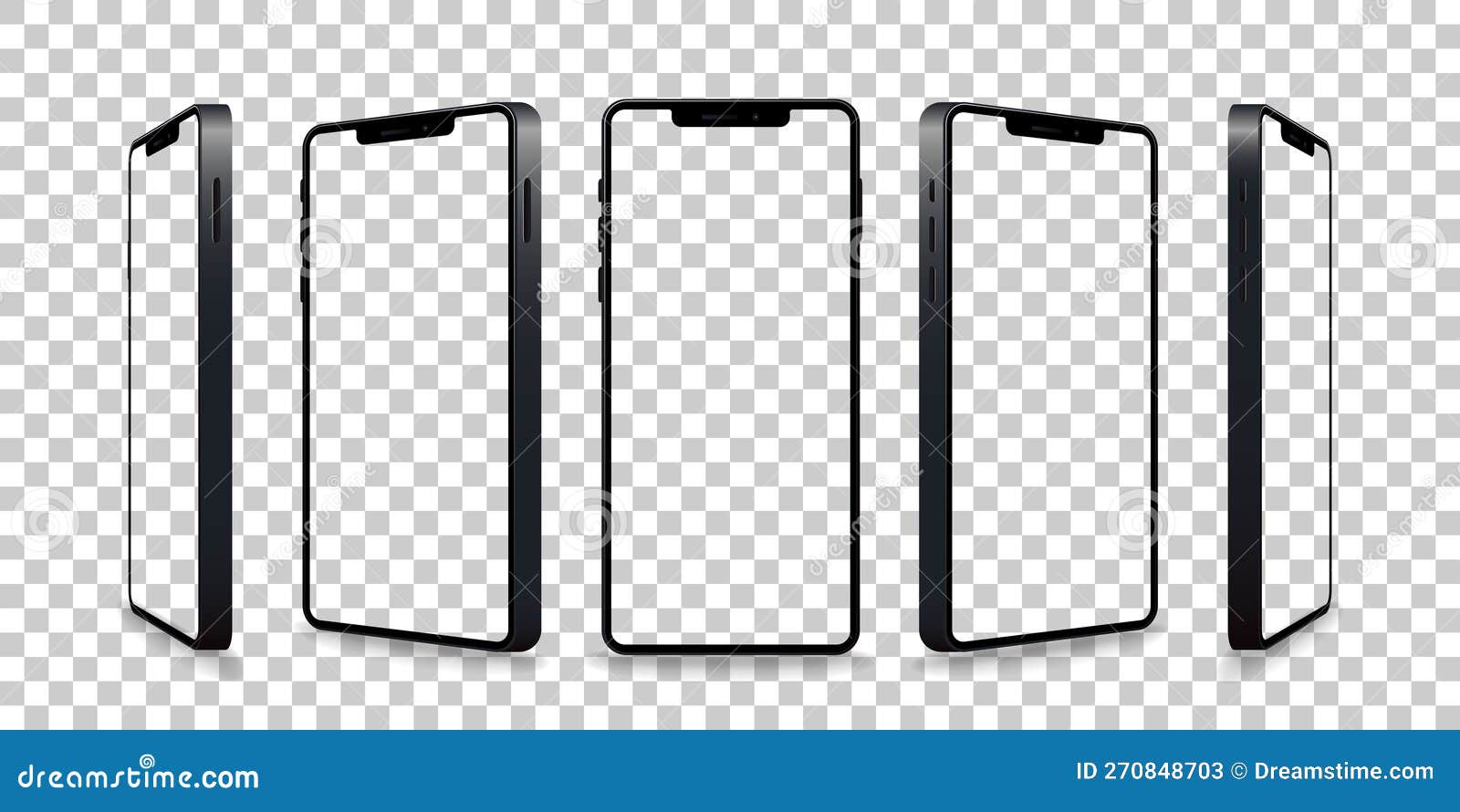 Smartphone Mockup Collection. Realistic Models Smartphone with ...