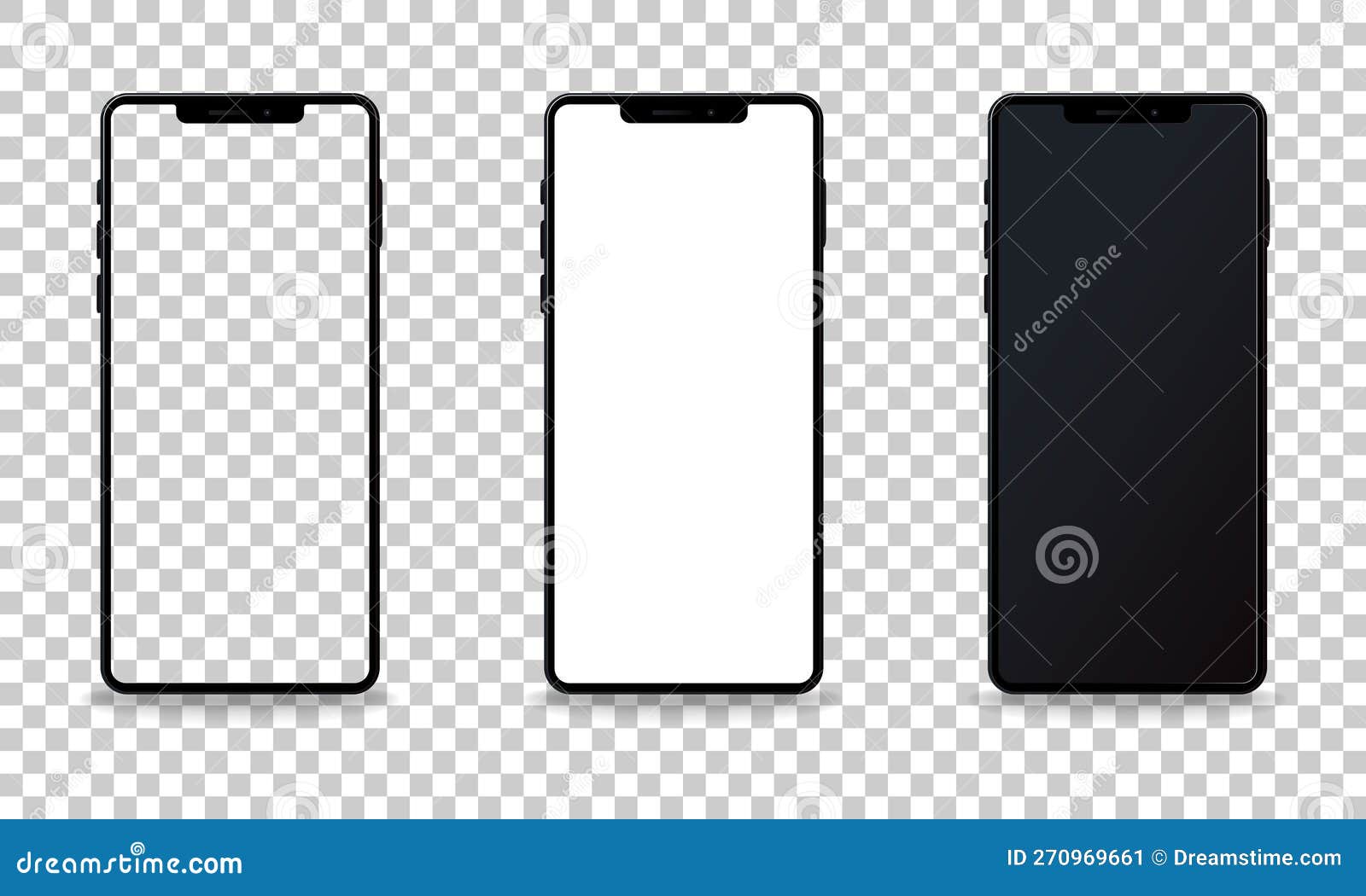 Smartphone Mockup Collection. Realistic Models Smartphone with ...