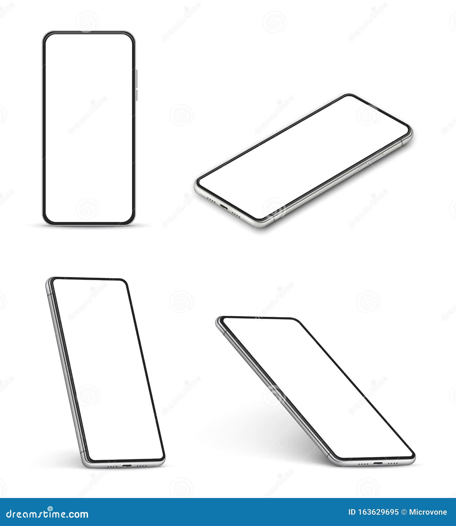 Realistic Cellphone Smartphone Vector Of Touchscreen Android Phone ...